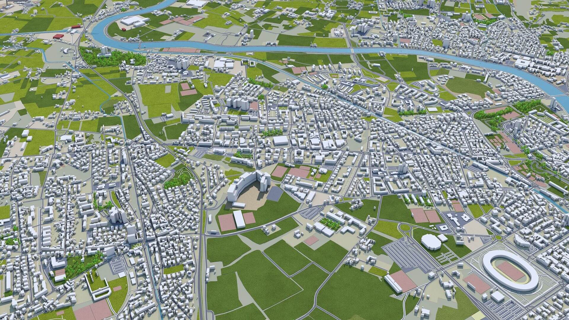 Verona, Italy 120km - 3D Model by 3dstudio