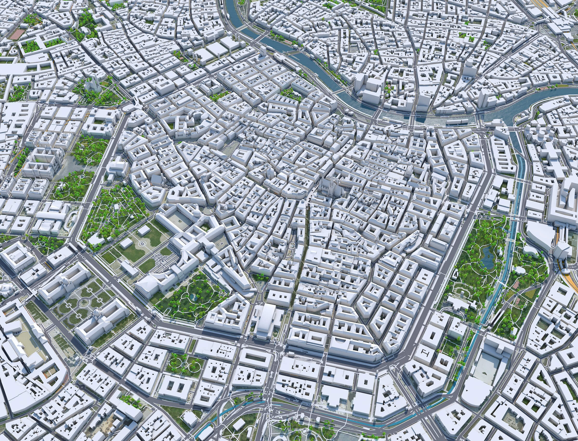 Vienna Downtown Austria 8km - 3D Model by 3dstudio