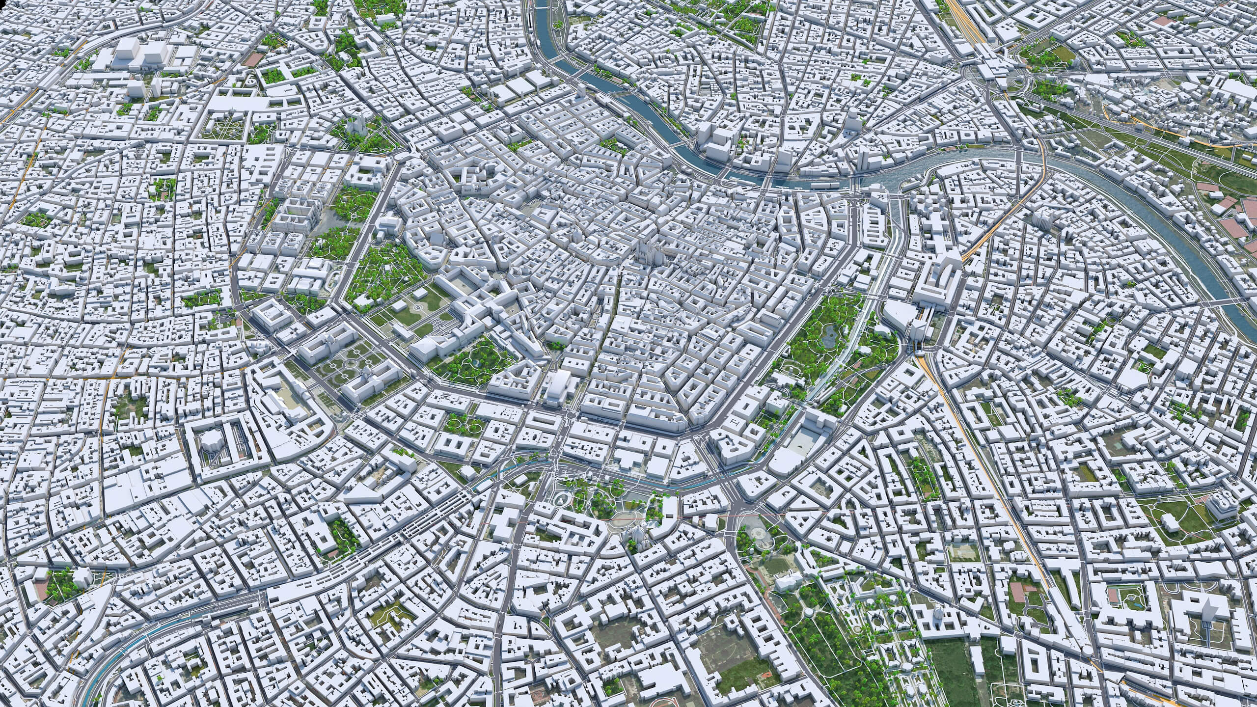 Vienna Downtown Austria 8km - 3D Model by 3dstudio
