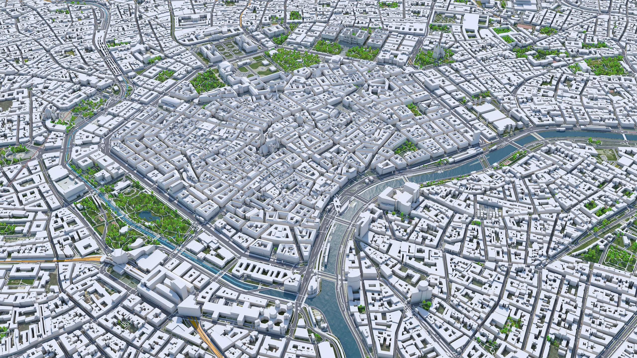 Vienna Downtown Austria 8km - 3D Model by 3dstudio