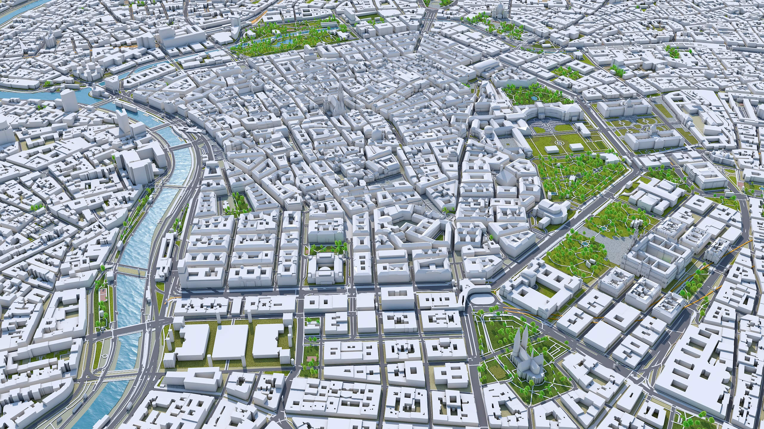 Vienna Downtown Austria 8km - 3D Model by 3dstudio