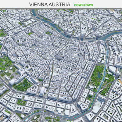 Vienna Downtown Austria 8km - 3D Model by 3dstudio