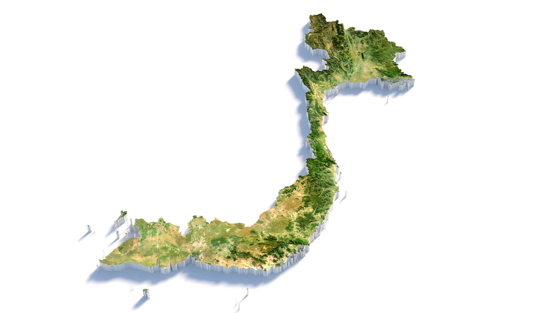 Viet Nam Terrain Map - 3D Model by 3dstudio