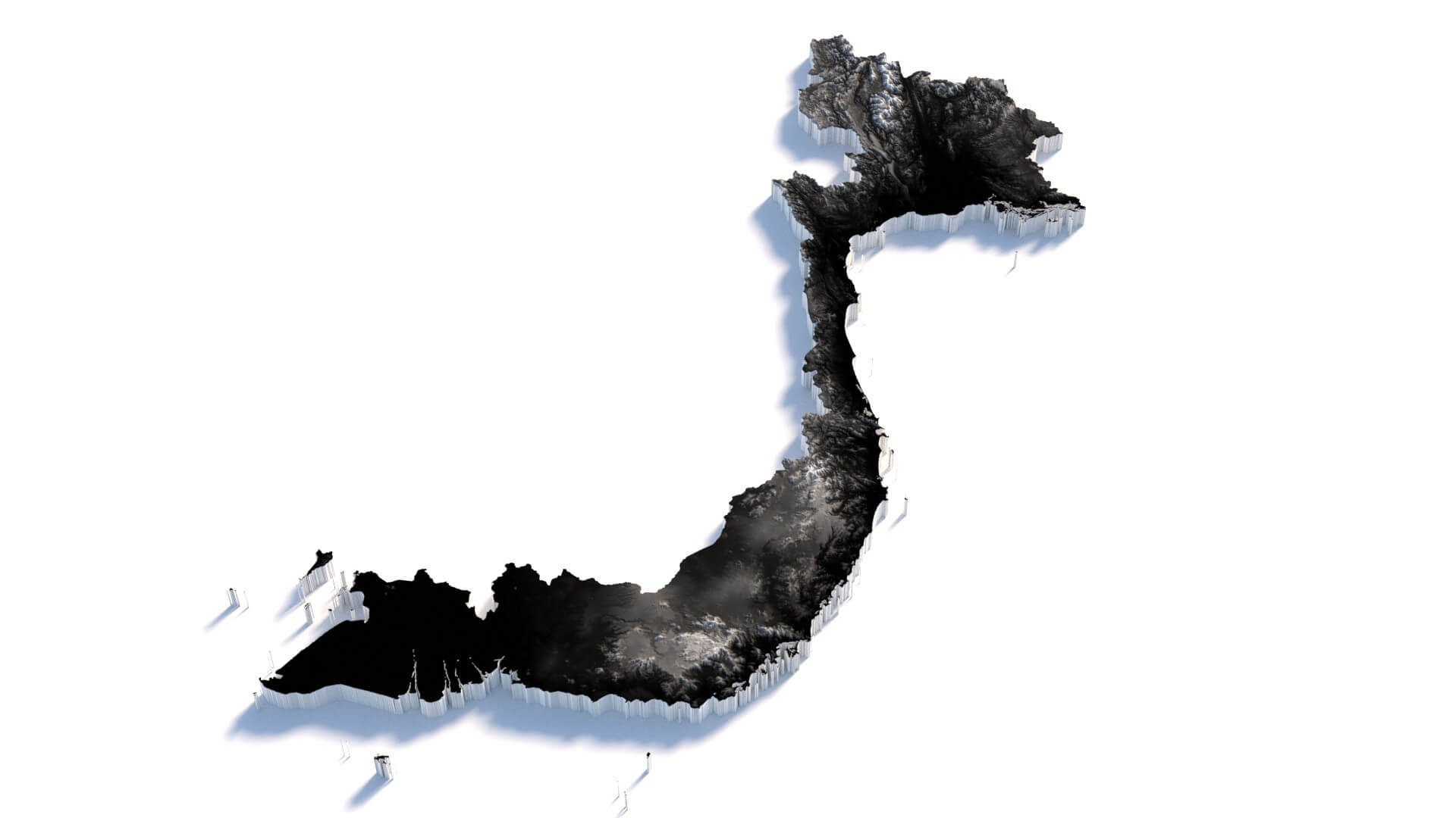 Viet Nam Terrain Map - 3D Model by 3dstudio