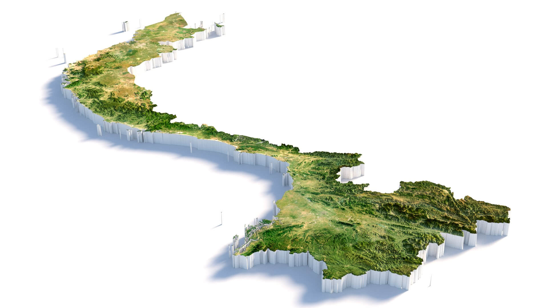 Viet Nam Terrain Map - 3D Model by 3dstudio