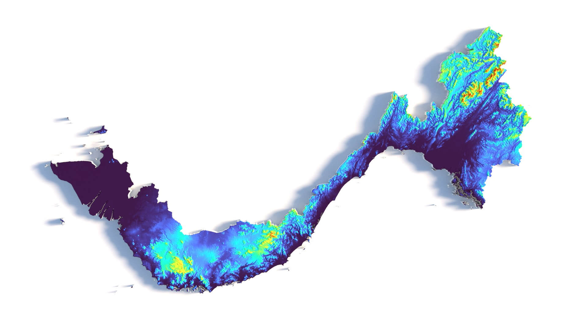 Viet Nam Terrain Map - 3D Model by 3dstudio