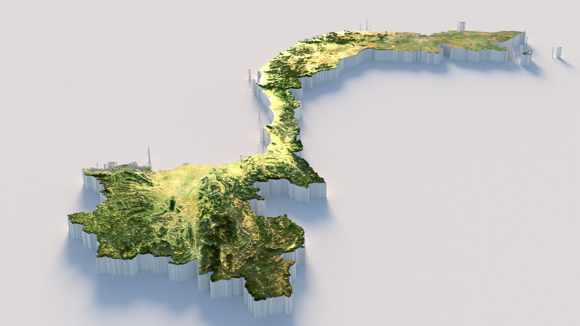 Viet Nam Terrain Map - 3D Model by 3dstudio