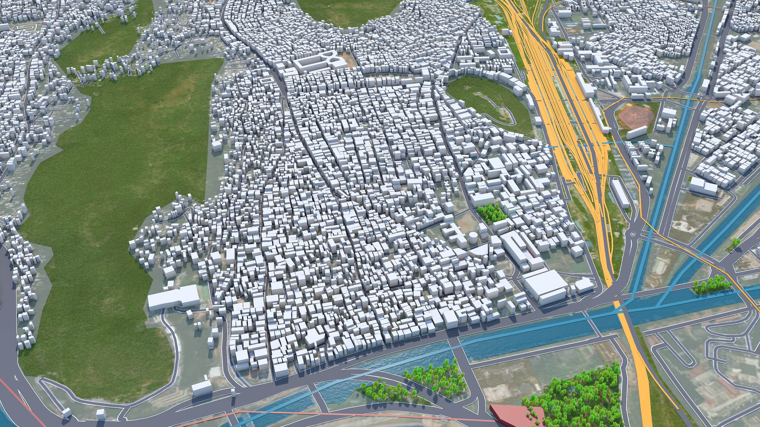 Vijayawada City Andhra Pradesh India 3D Model 30km by 3dstudio