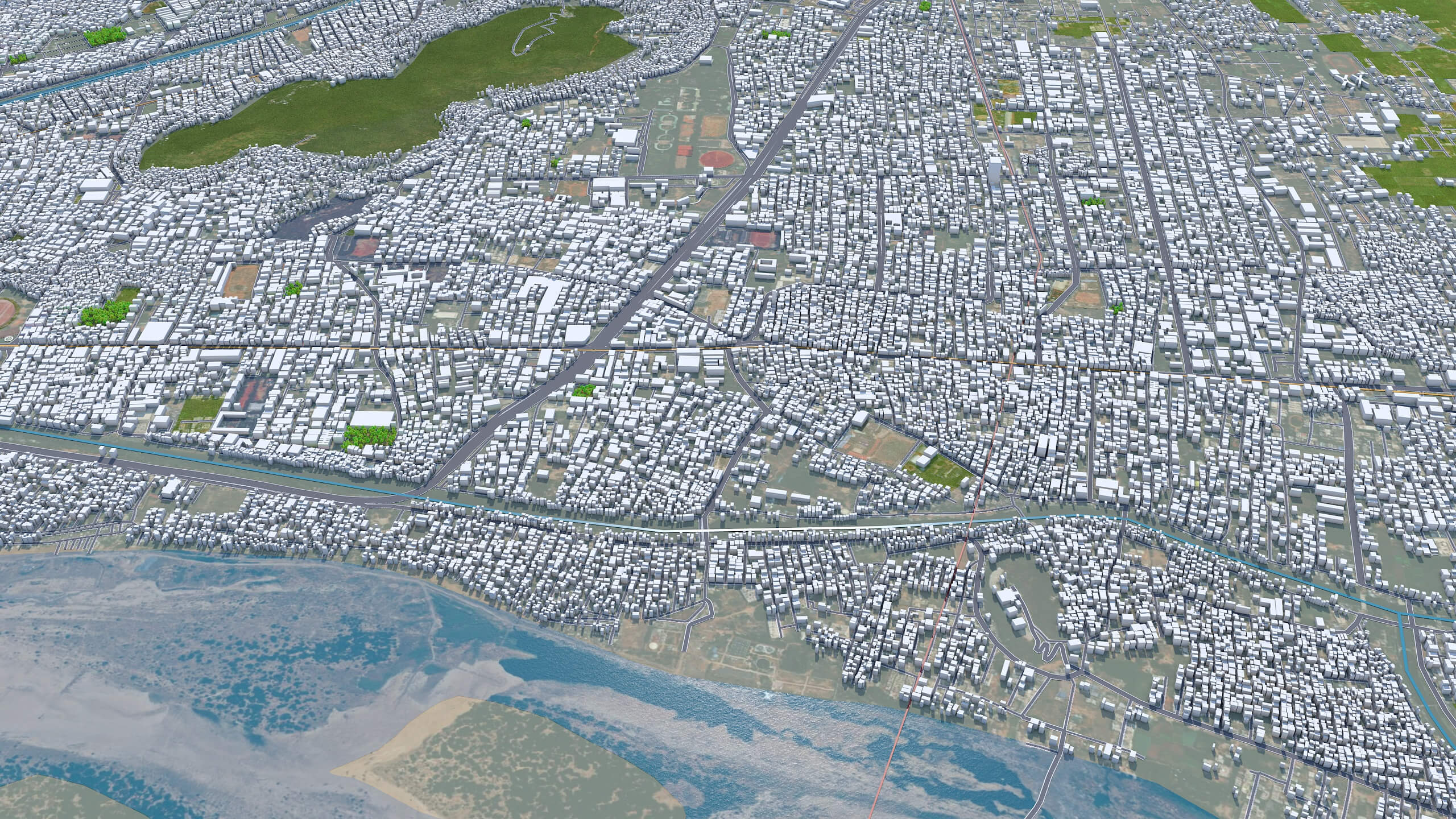 Vijayawada City Andhra Pradesh India 3D Model 30km by 3dstudio