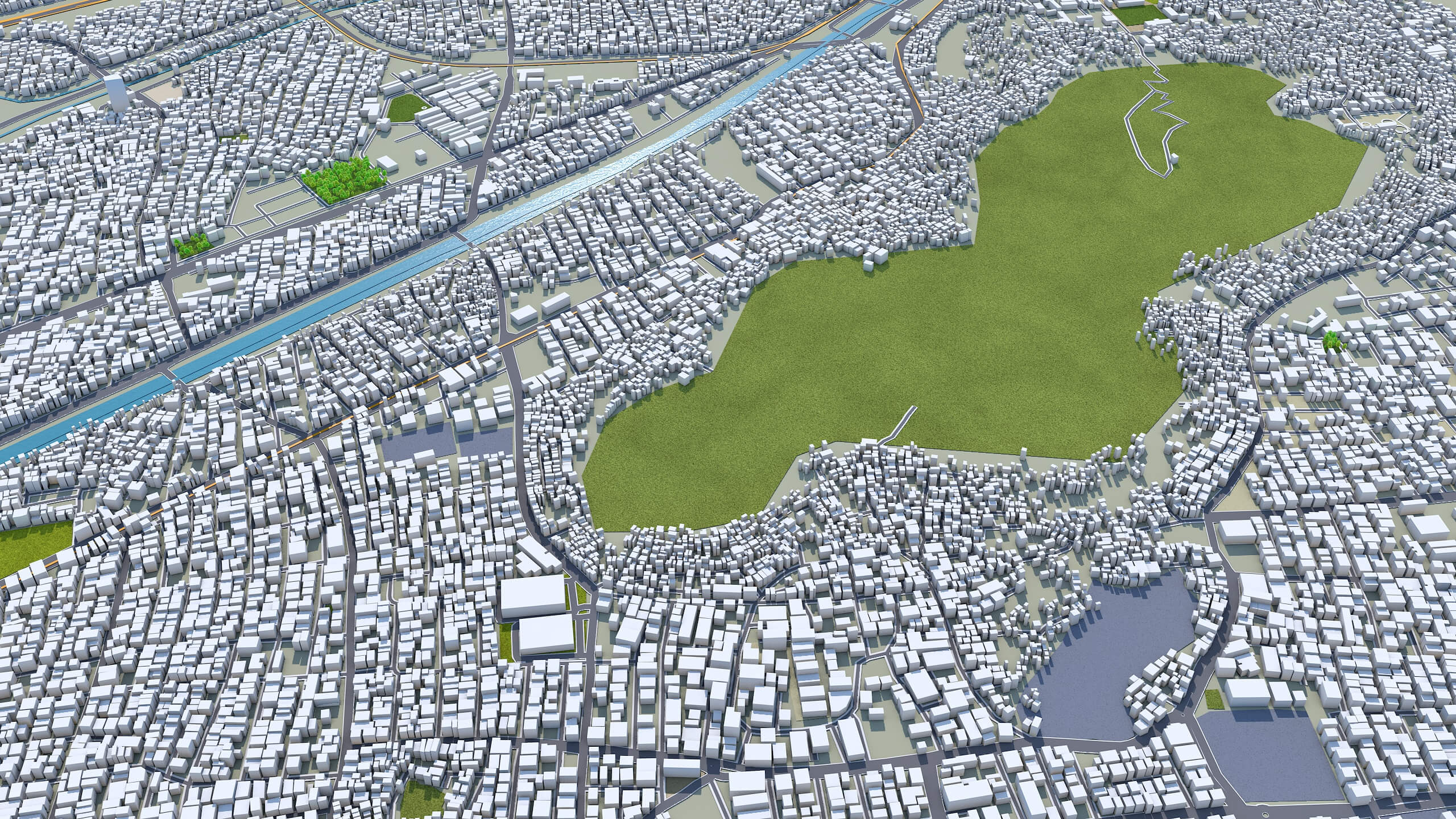 Vijayawada City Andhra Pradesh India 3D Model 30km by 3dstudio