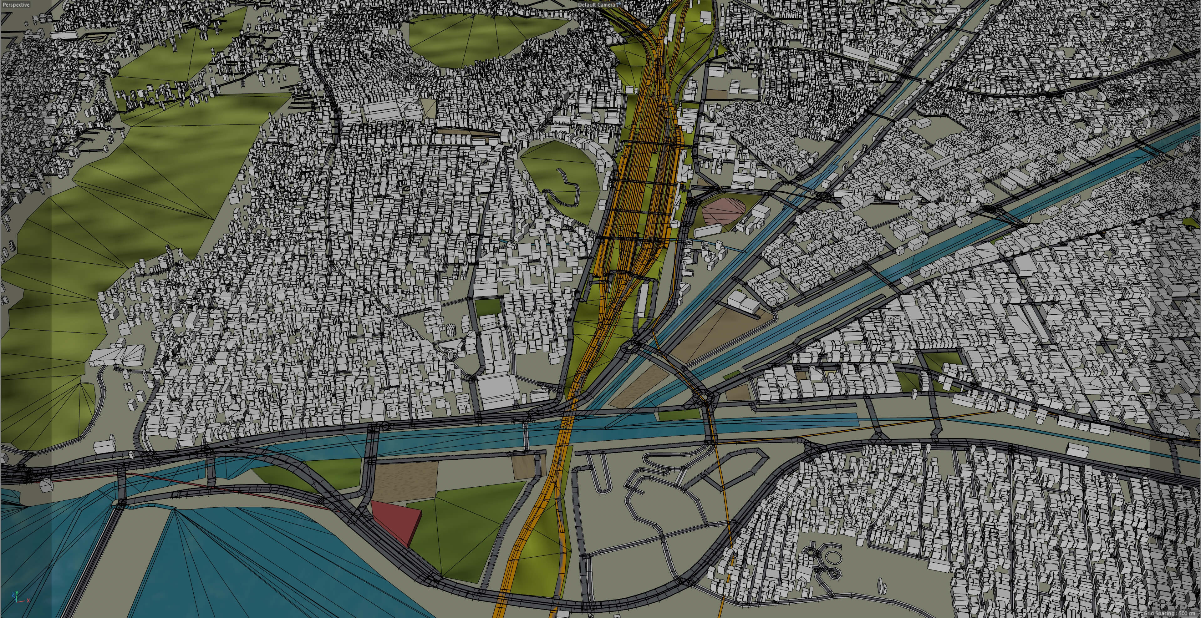 Vijayawada City Andhra Pradesh India 3D Model 30km by 3dstudio