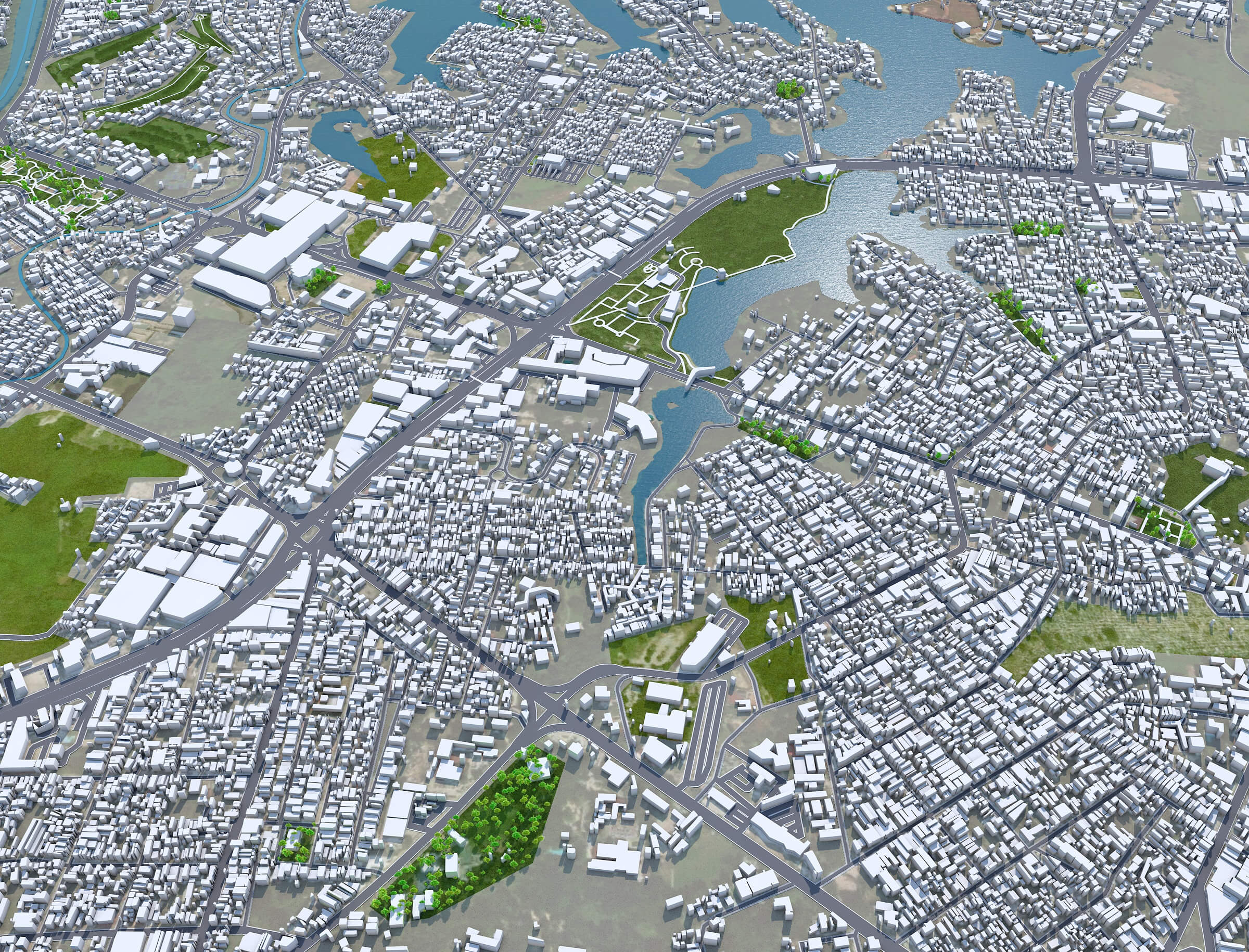 Villahermosa City Tabasco Mexico 3D Model 30km by 3dstudio
