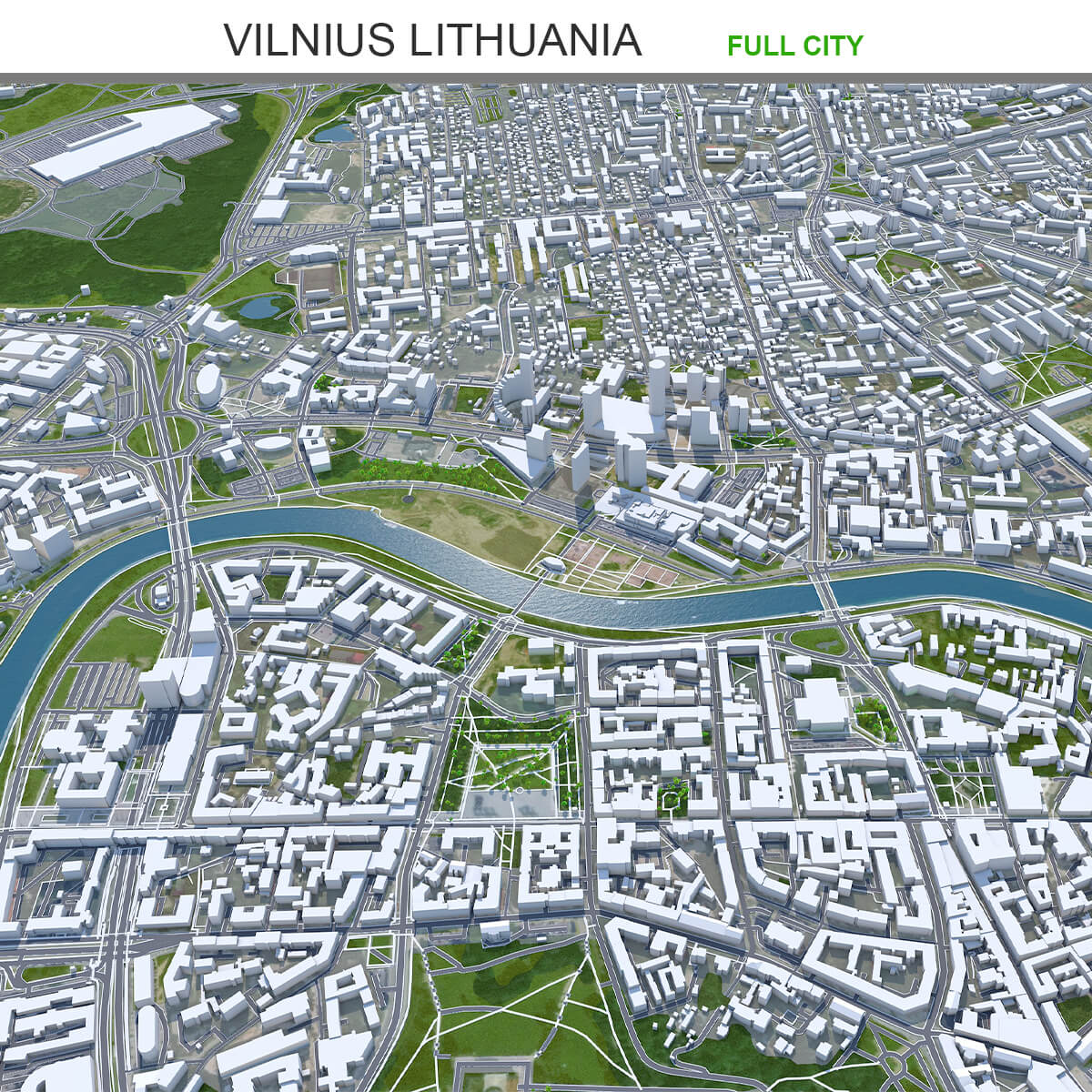 Vilnius, Lithuania 60km - 3D Model by 3dstudio