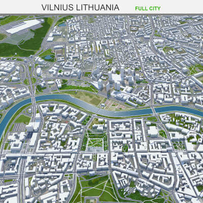 Vilnius, Lithuania 60km - 3D Model by 3dstudio