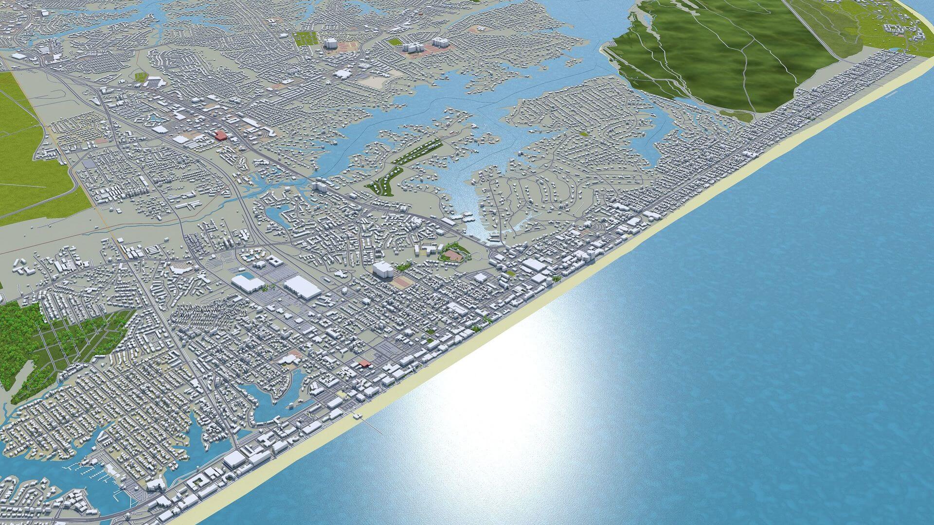 Virginia Beach, Virginia USA 60km - 3D Model by 3dstudio