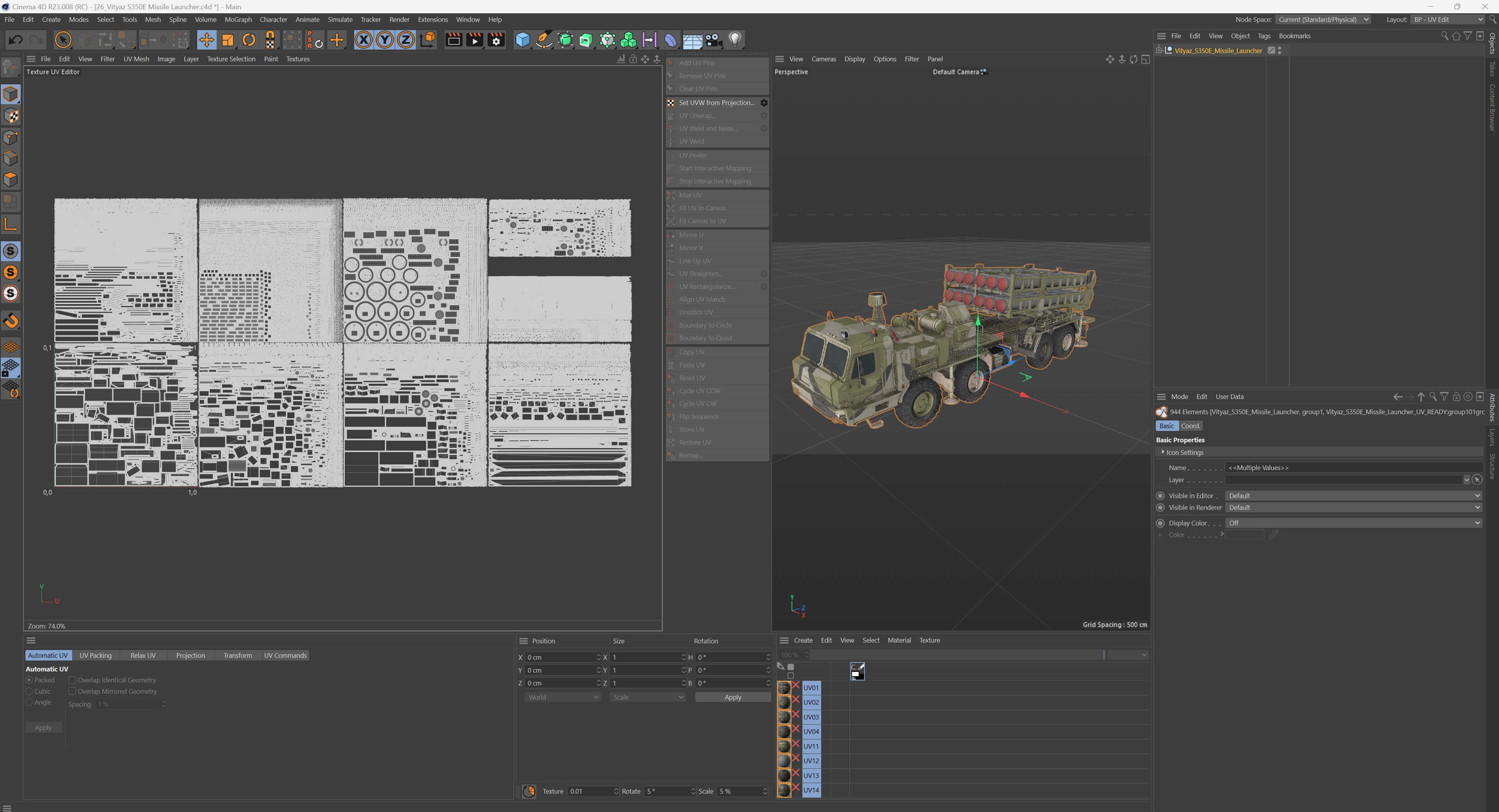 Vityaz S350E Missile Launcher - 3D Model by 3dstudio