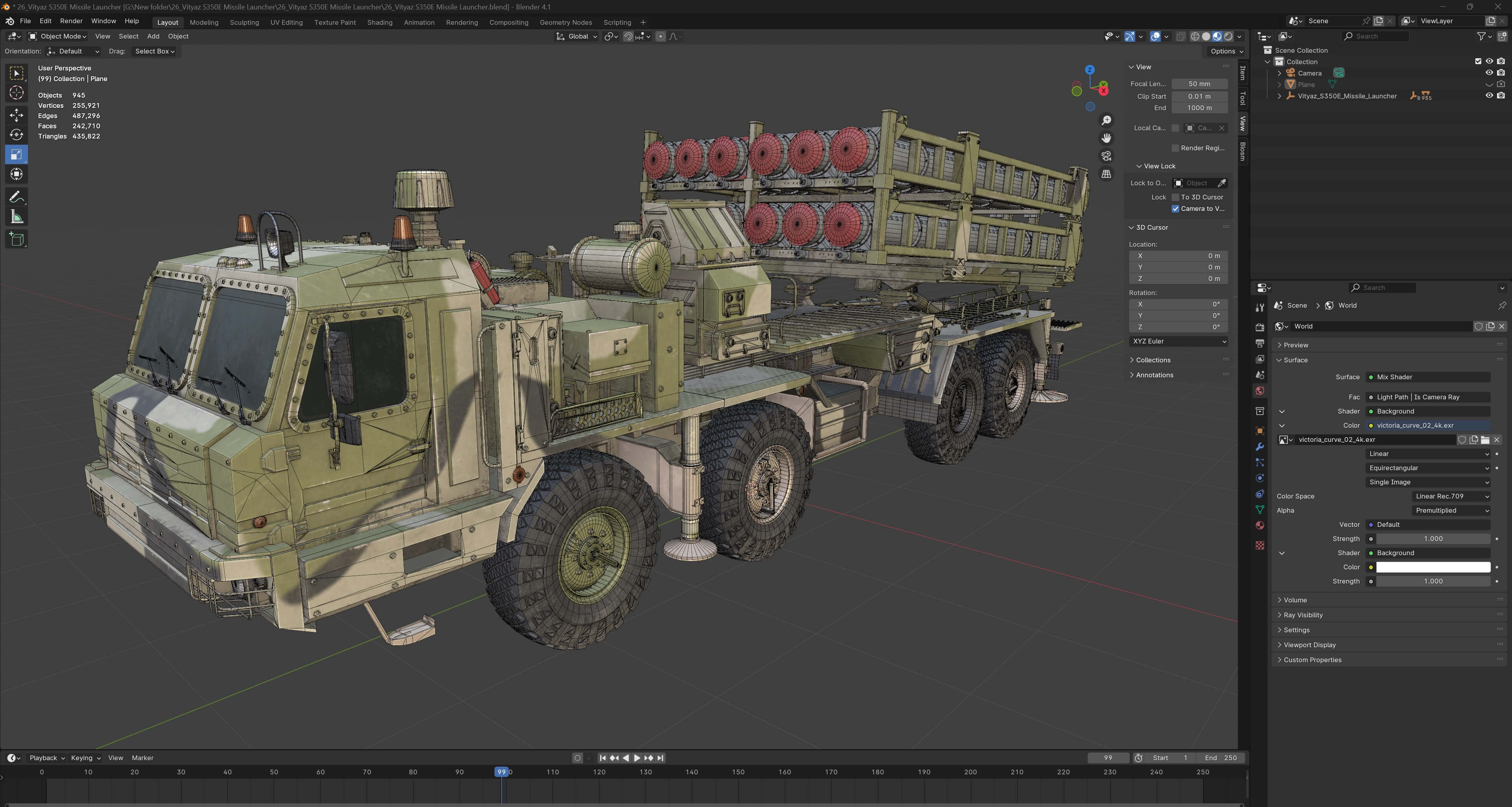Vityaz S350E Missile Launcher - 3D Model by 3dstudio