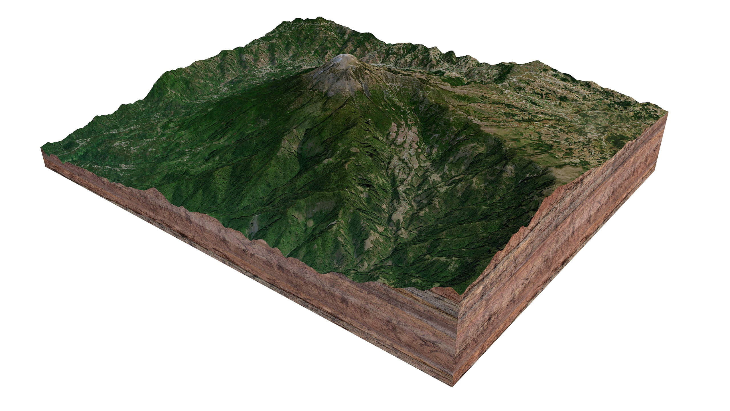 Volcan Tajumulco Stratovolcano Guatemala Terrain 3D Model by 3dstudio
