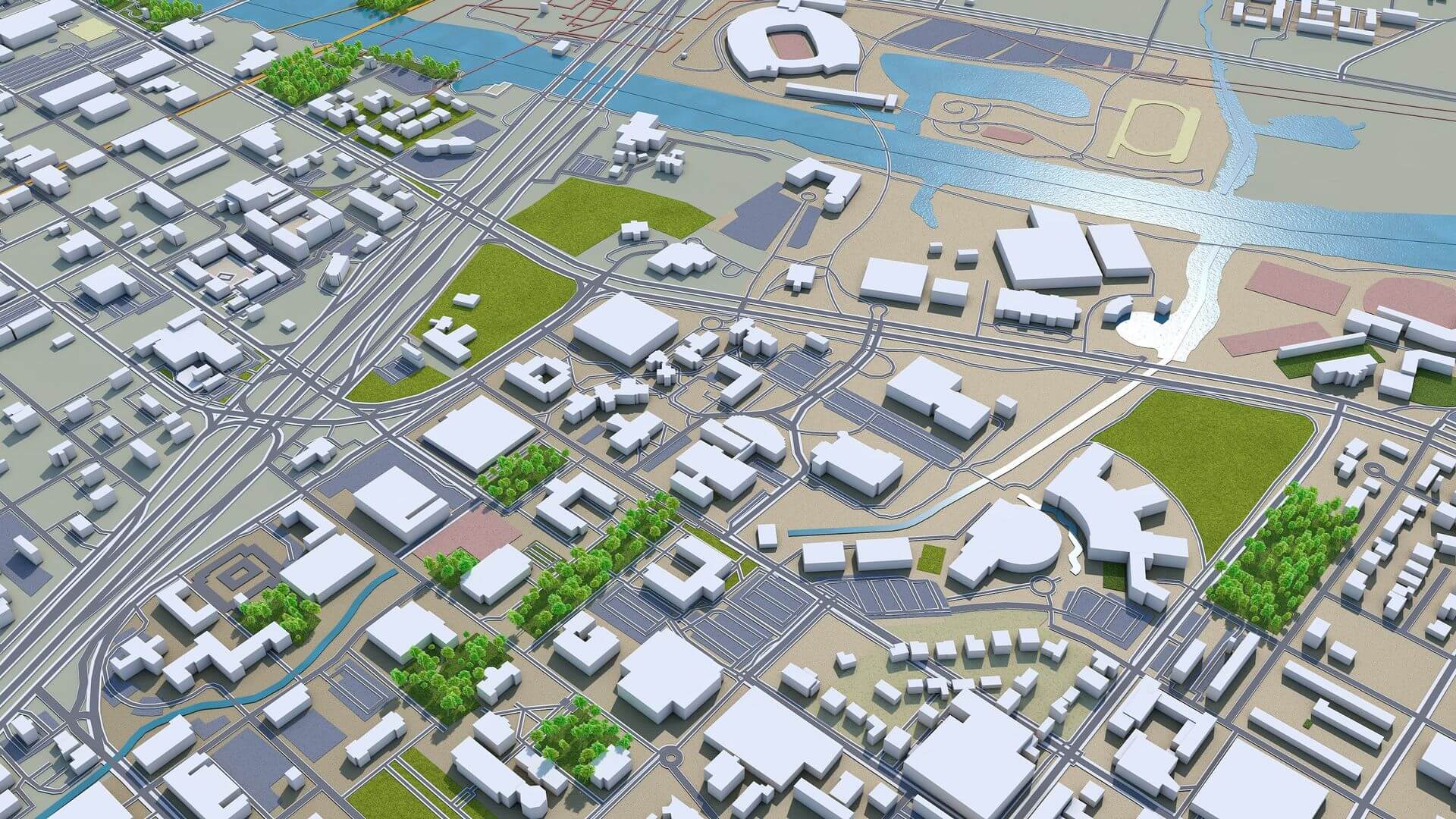 Waco, Texas USA 35km - 3D Model by 3dstudio