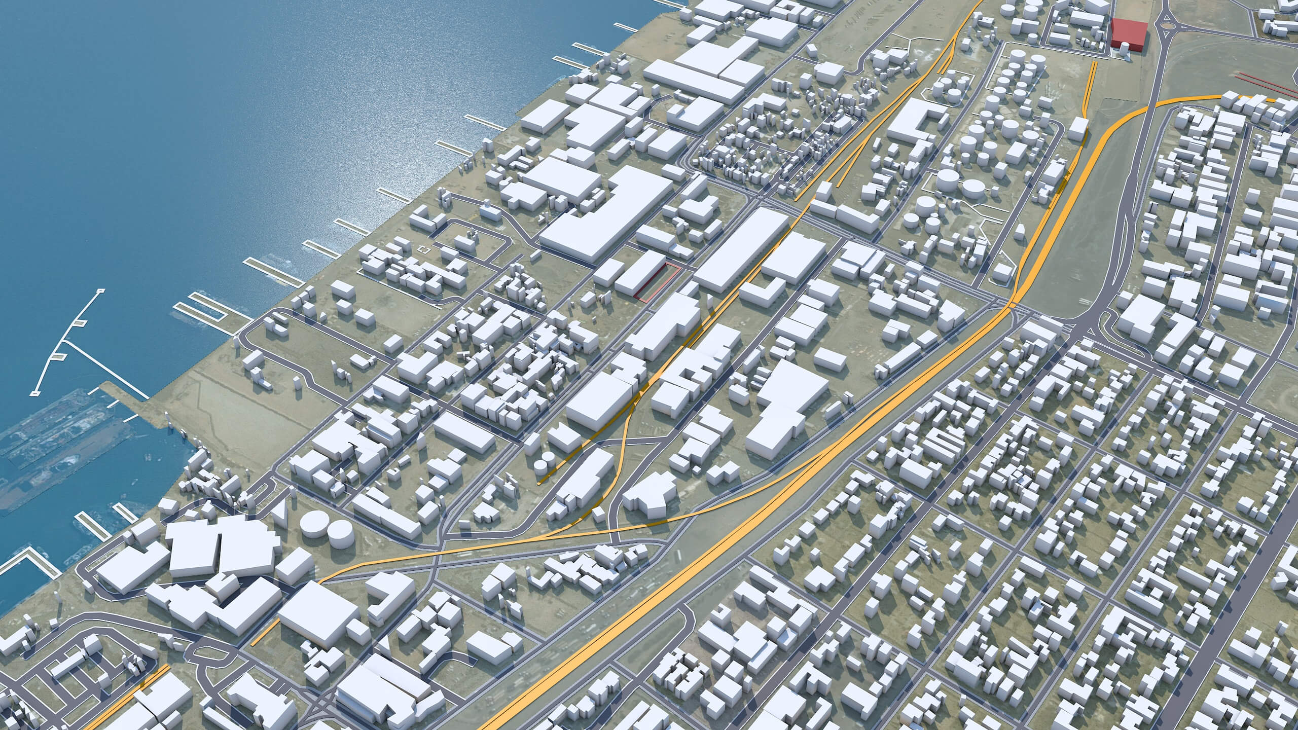 Walvis Bay City Namibia 3D Model 15km by 3dstudio