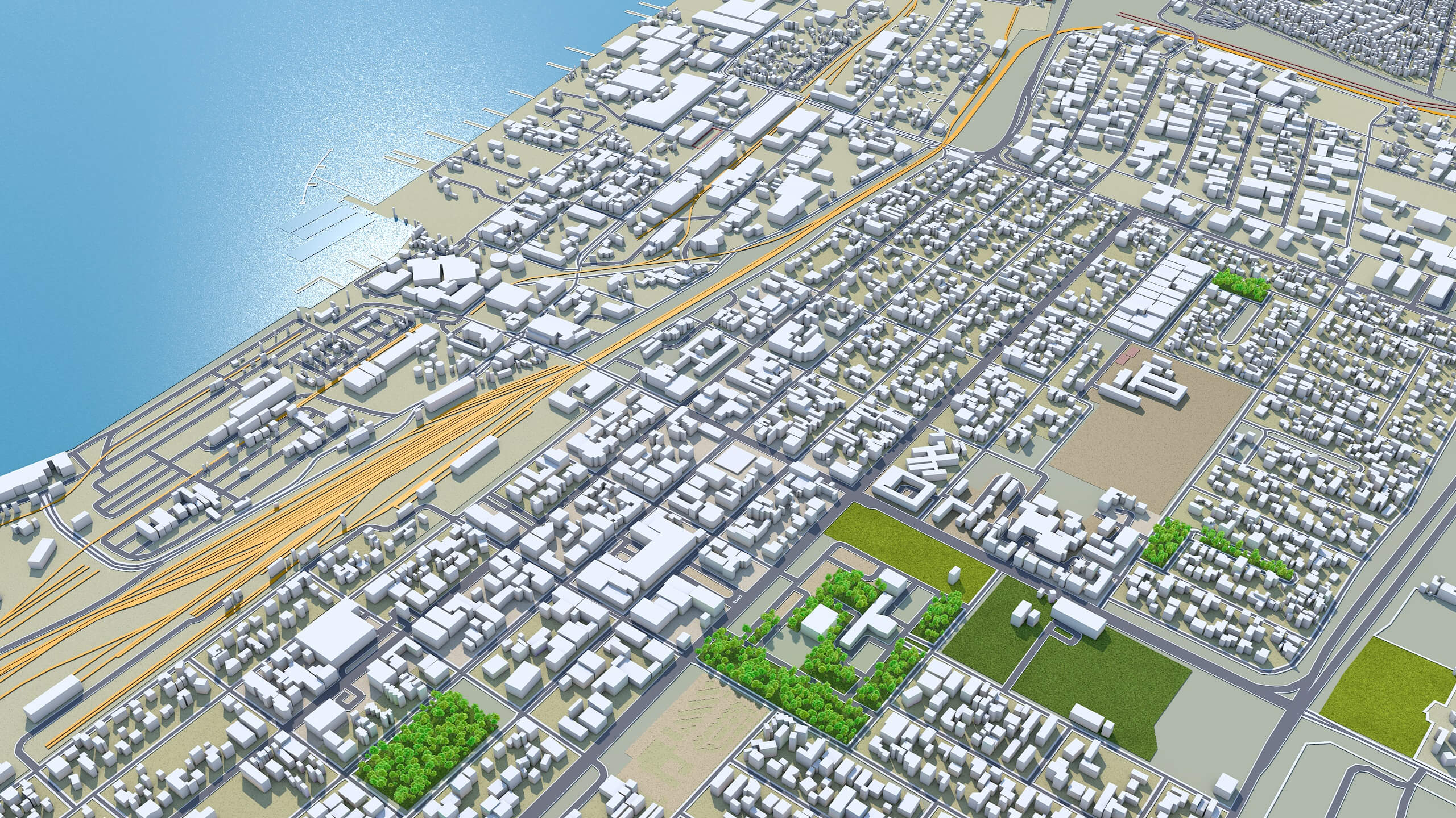 Walvis Bay City Namibia 3D Model 15km by 3dstudio