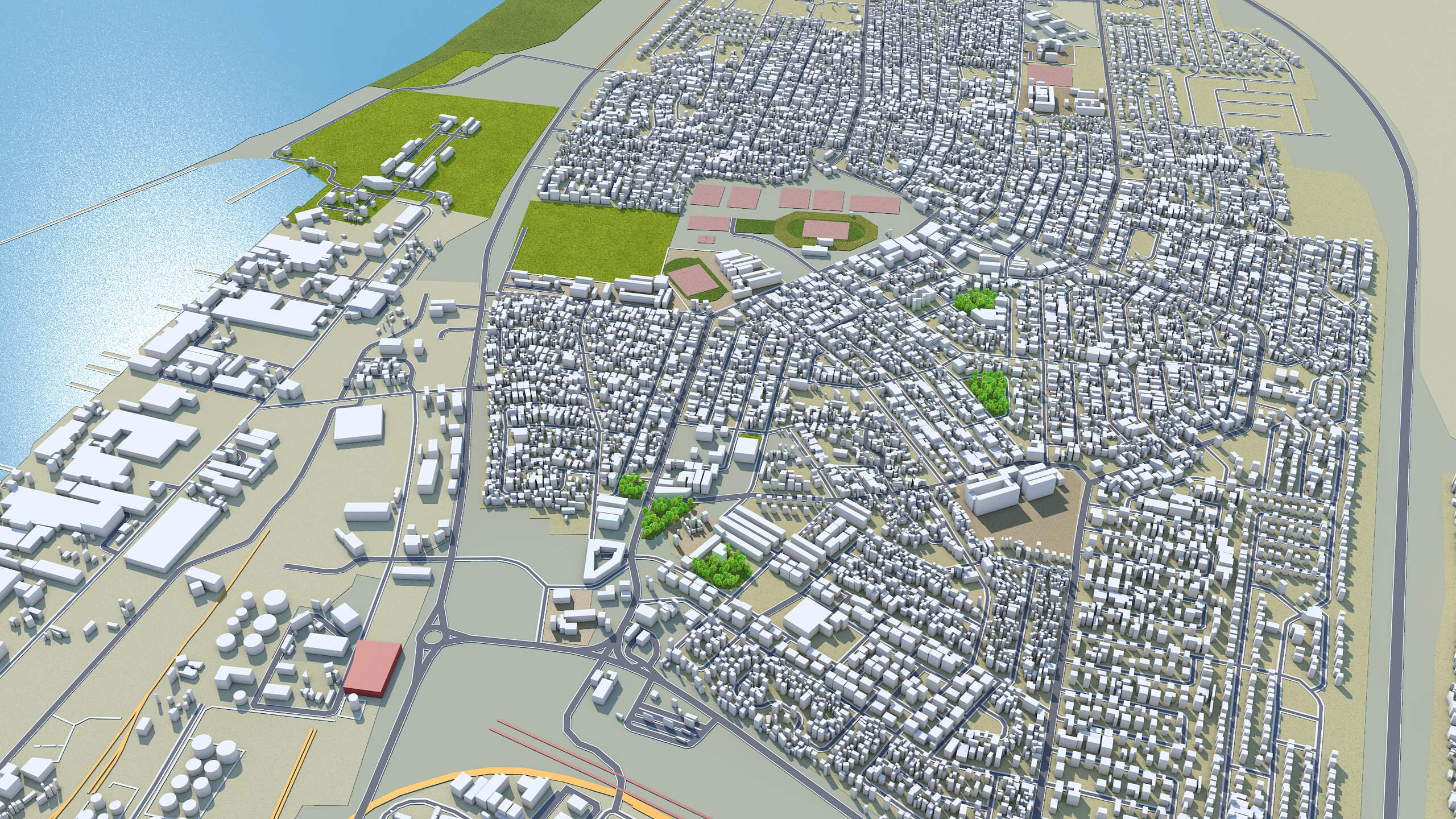 Walvis Bay City Namibia 3D Model 15km by 3dstudio