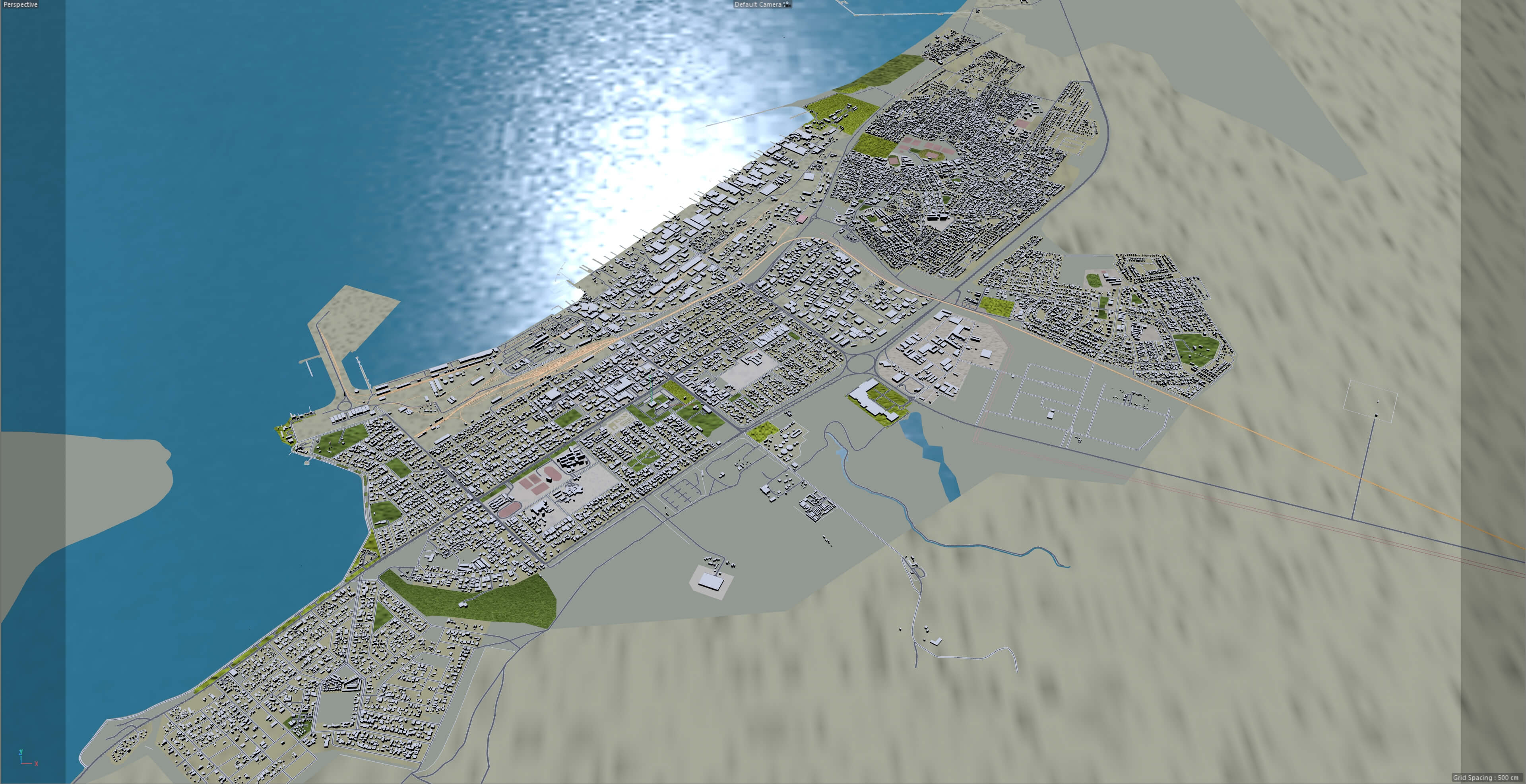 Walvis Bay City Namibia 3D Model 15km by 3dstudio