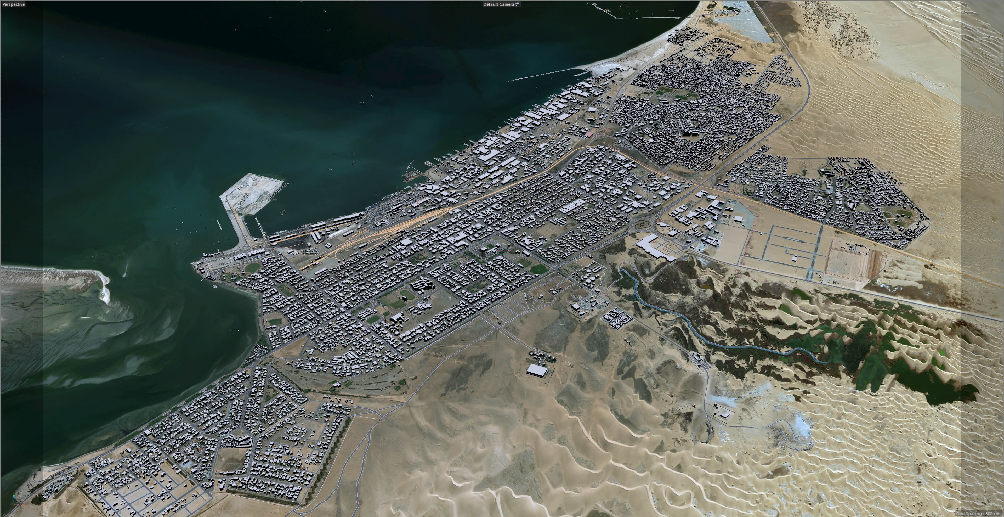 Walvis Bay City Namibia 3D Model 15km by 3dstudio