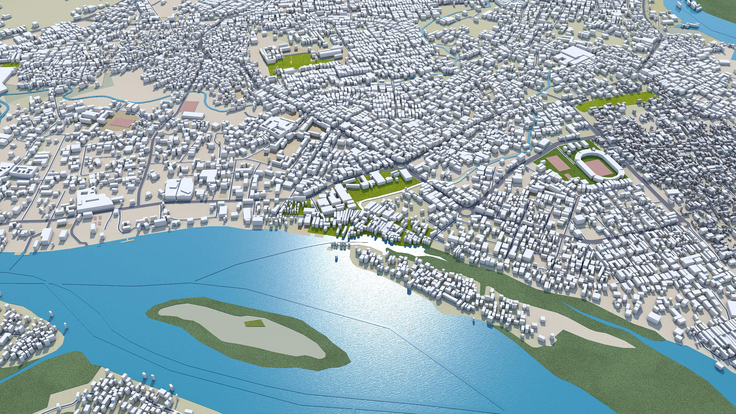 Warri City Nigeria 3D Model 20km by 3dstudio