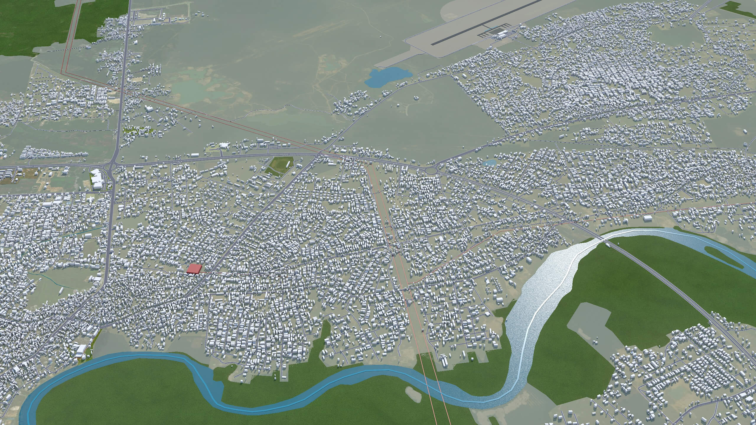 Warri City Nigeria 3D Model 20km by 3dstudio