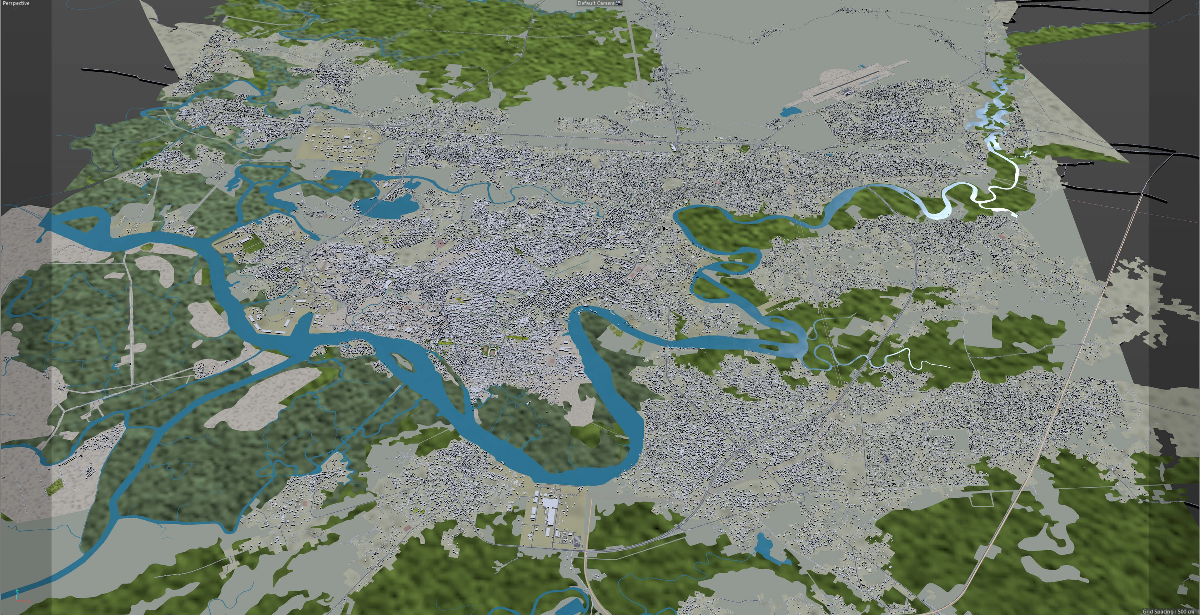 Warri City Nigeria 3D Model 20km by 3dstudio