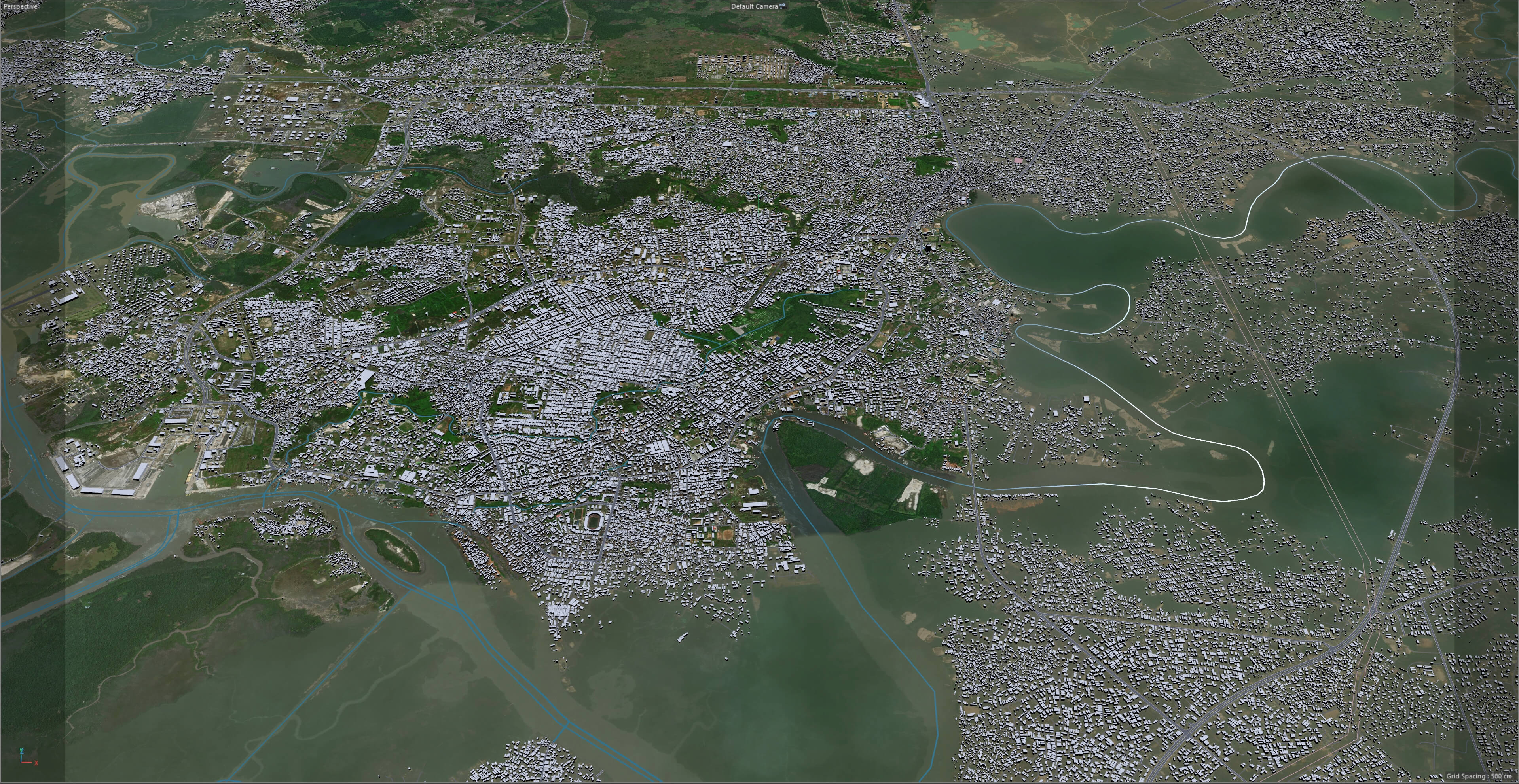 Warri City Nigeria 3D Model 20km by 3dstudio