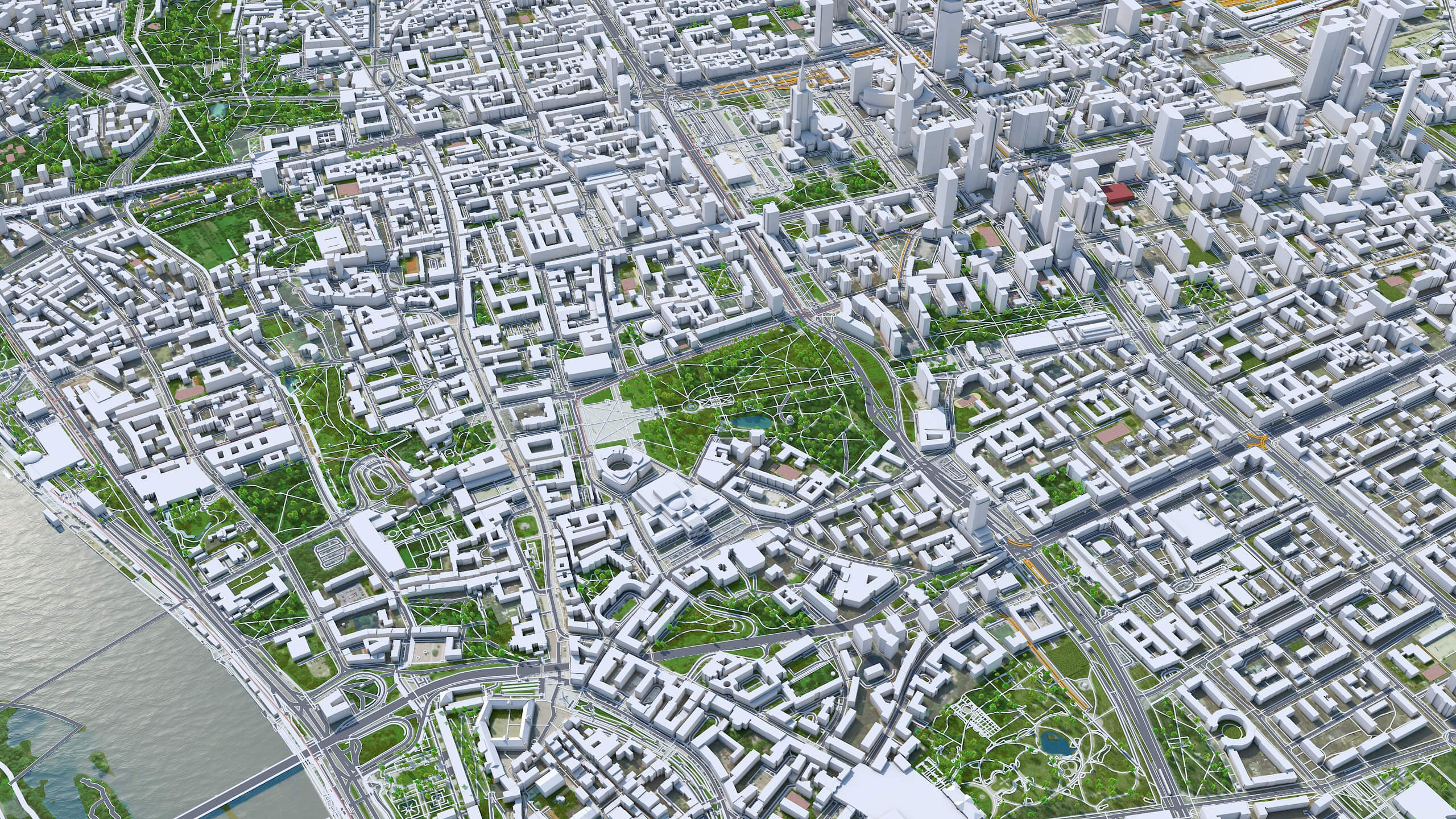 Warsaw Downtown Poland 8km - 3D Model by 3dstudio