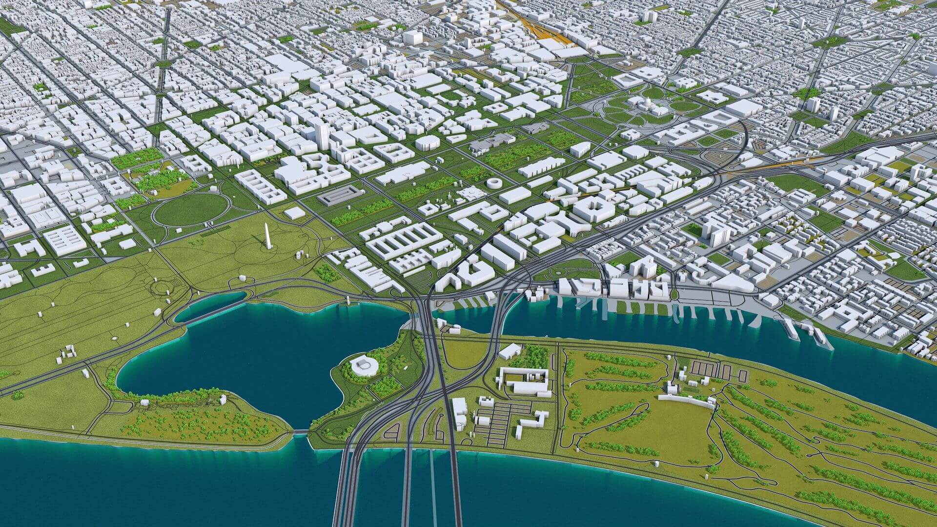 Washington DC 20km - 3D Model by 3dstudio