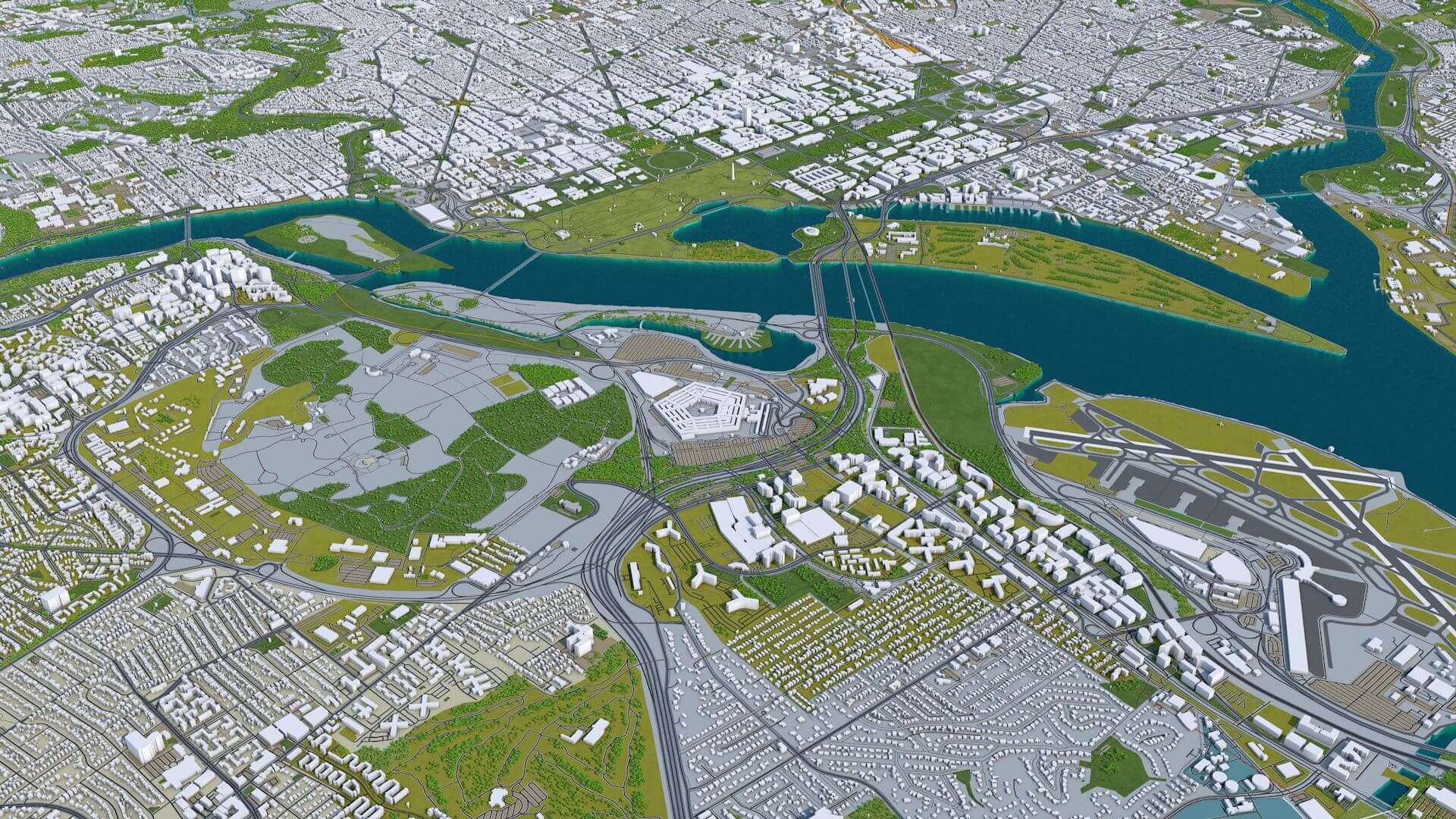 Washington DC 20km - 3D Model by 3dstudio