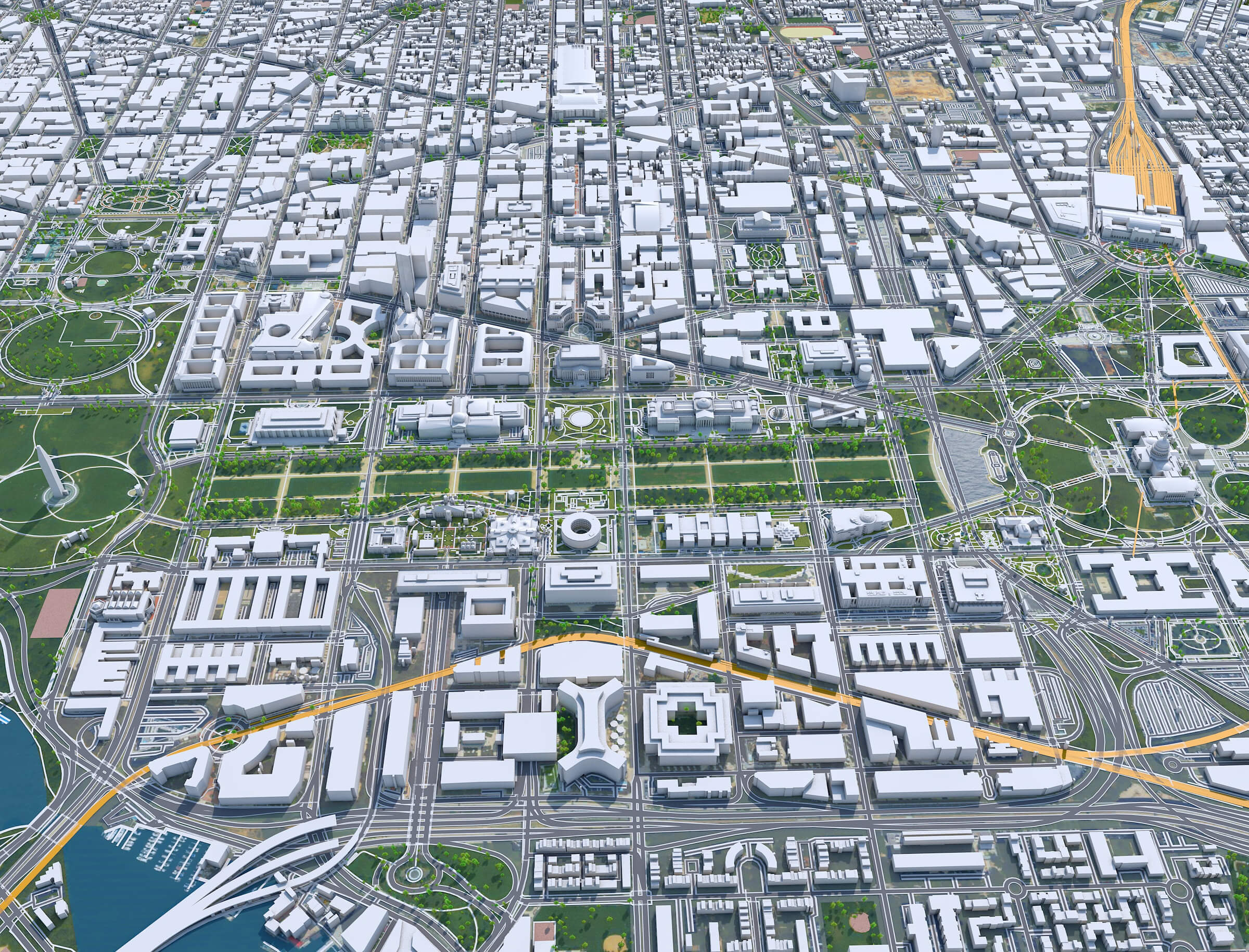 Washington DC USA 20km - 3D Model by 3dstudio