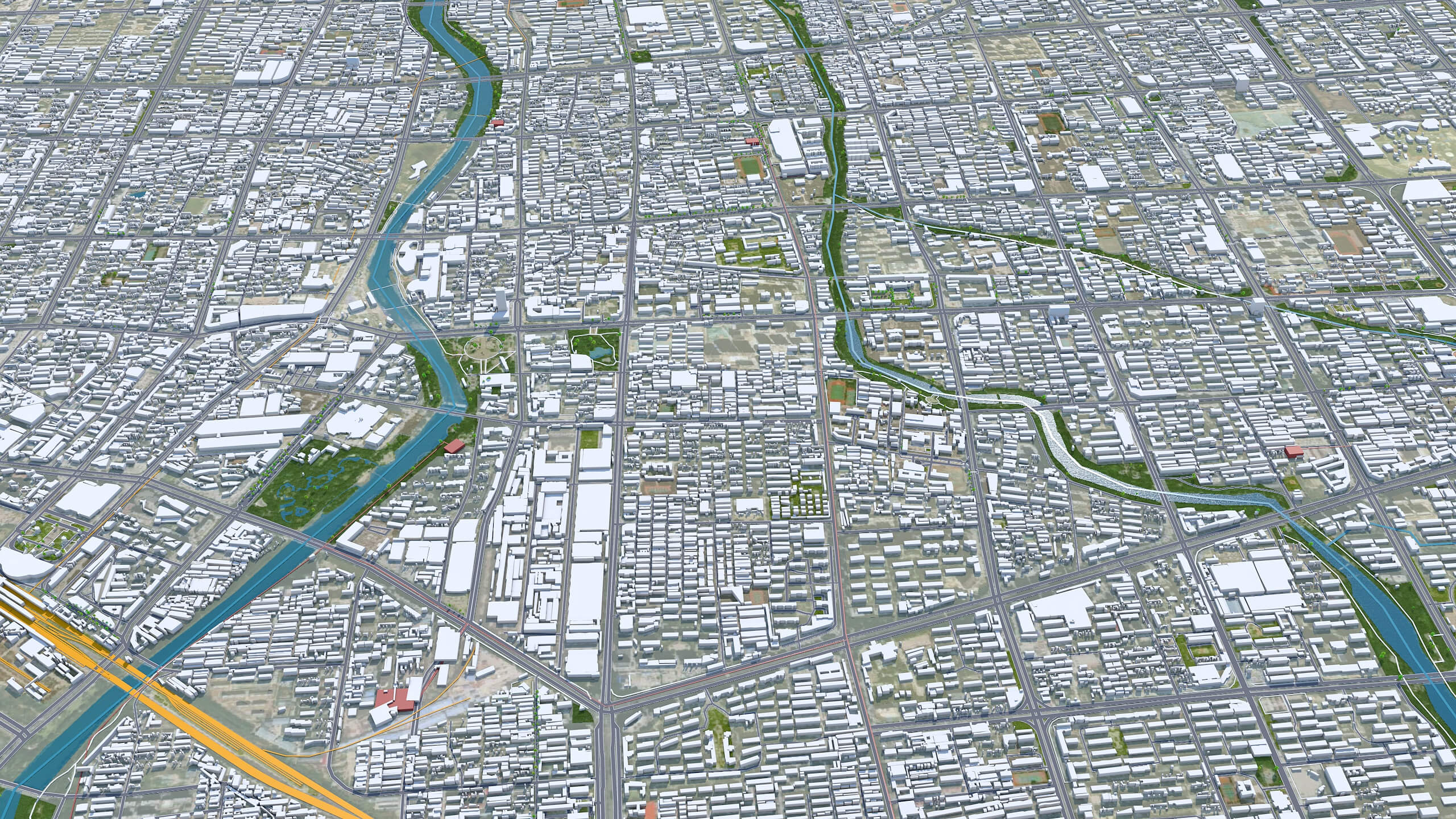 Weifang City Shandong China 3D Model 50km by 3dstudio