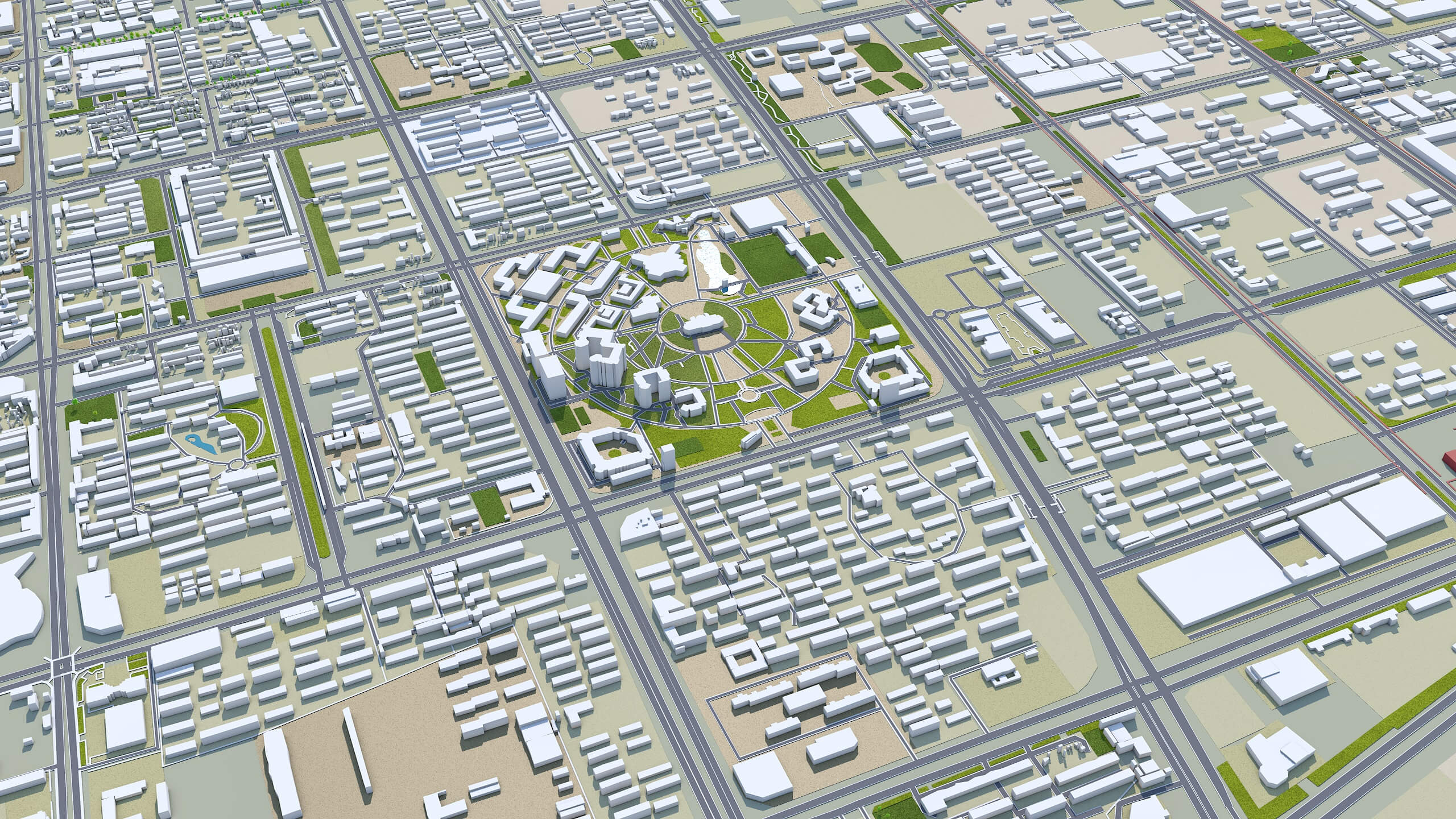 Weifang City Shandong China 3D Model 50km by 3dstudio