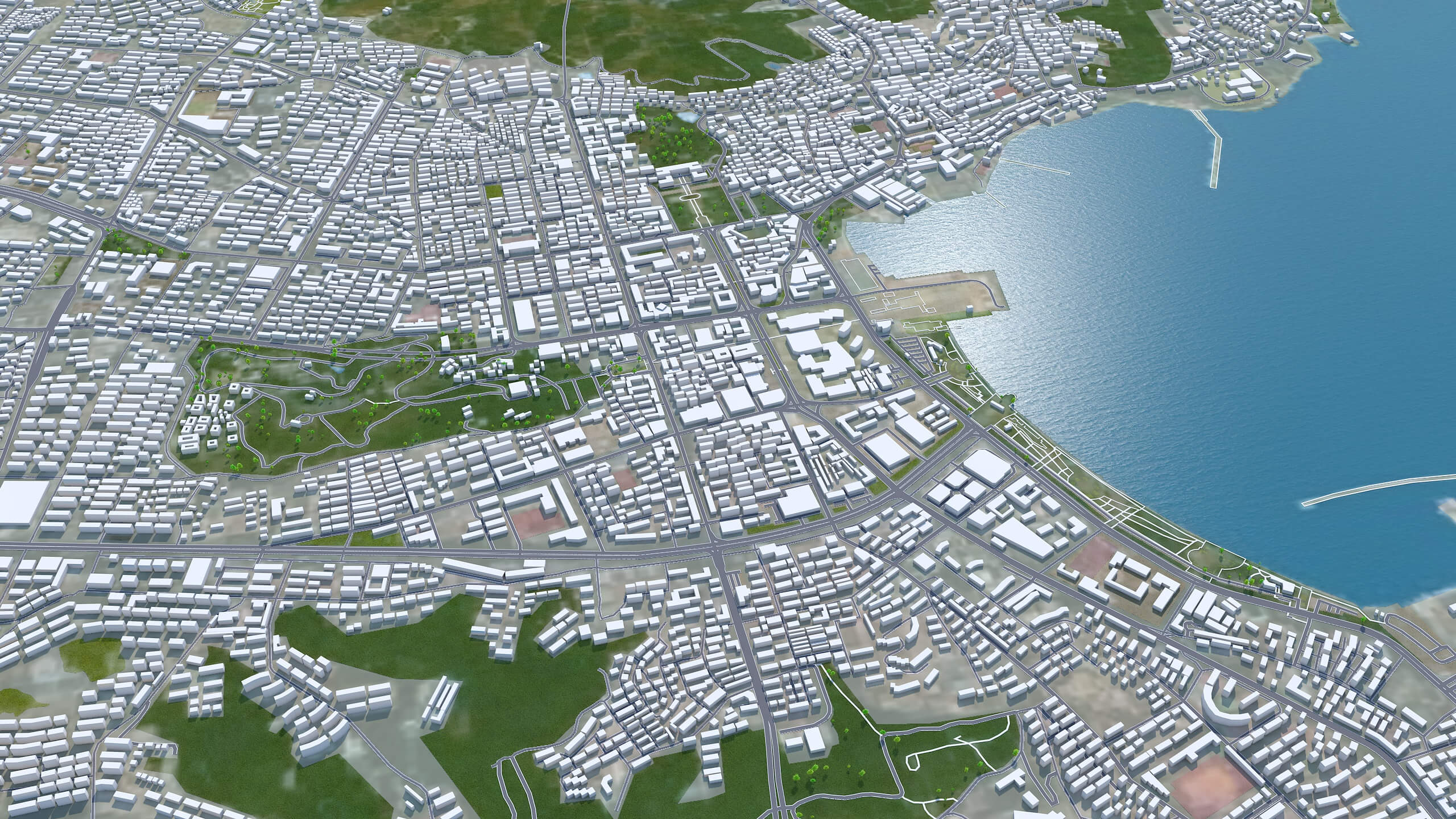 Weihai City Shandong China 3D Model 150km by 3dstudio