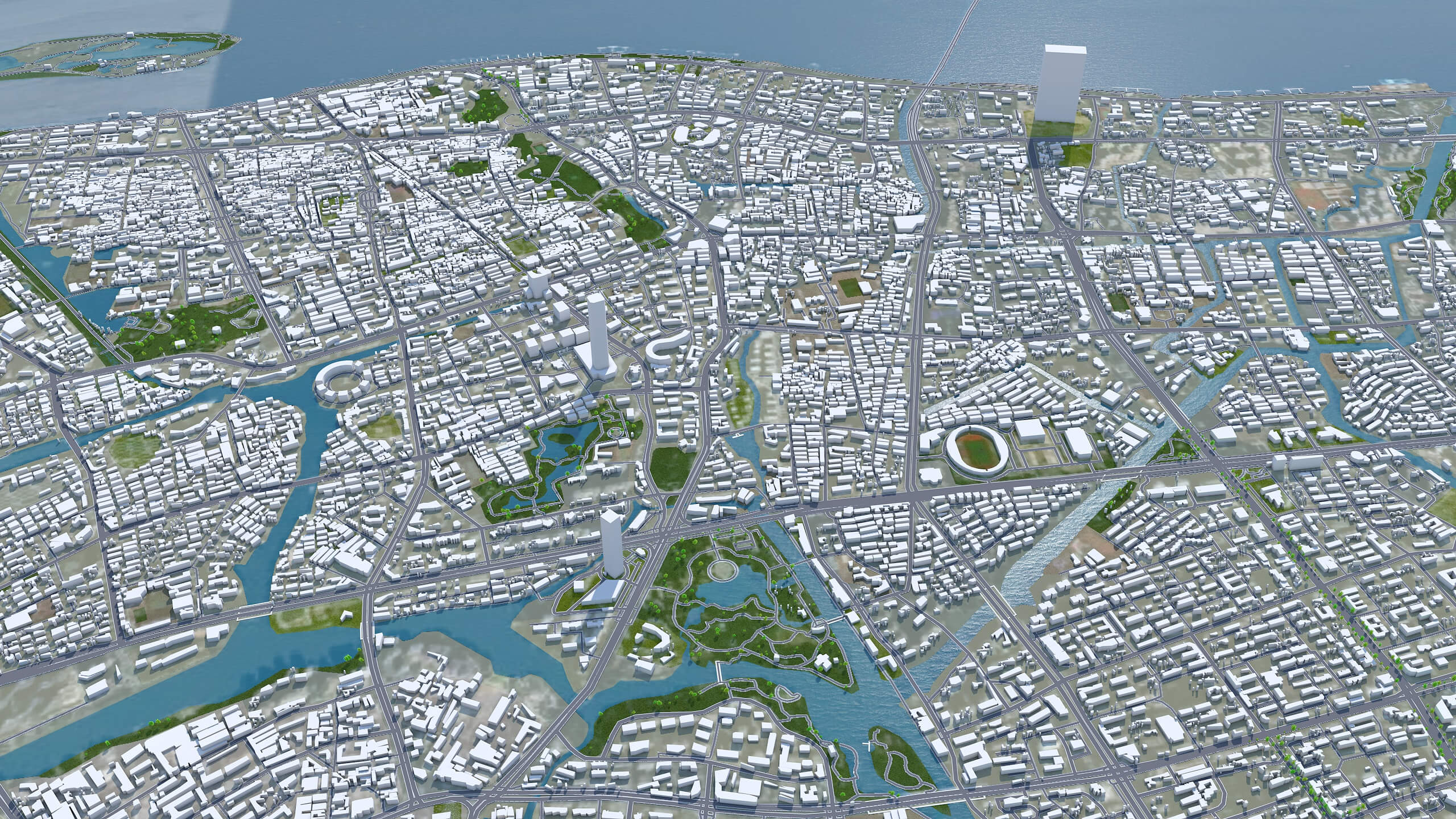 Wenzhou City Zhejiang China 3D Model 120km by 3dstudio
