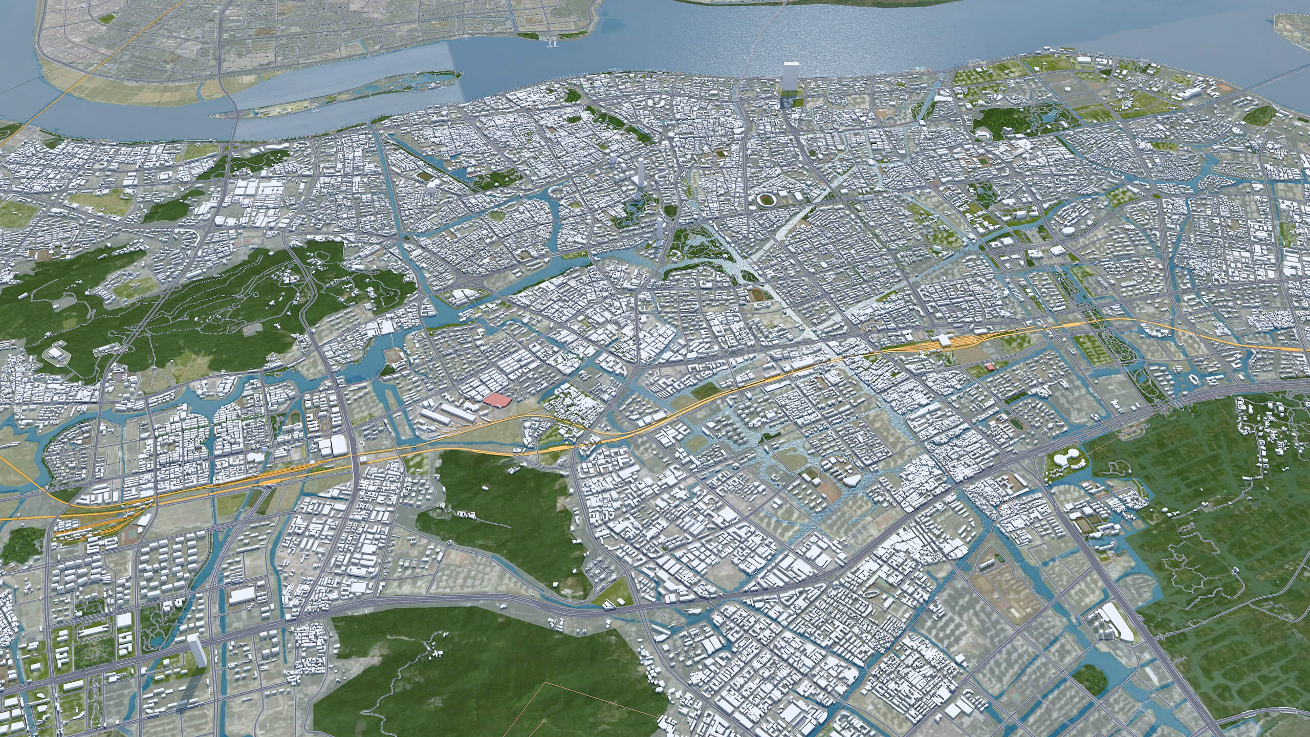 Wenzhou City Zhejiang China 3D Model 120km by 3dstudio