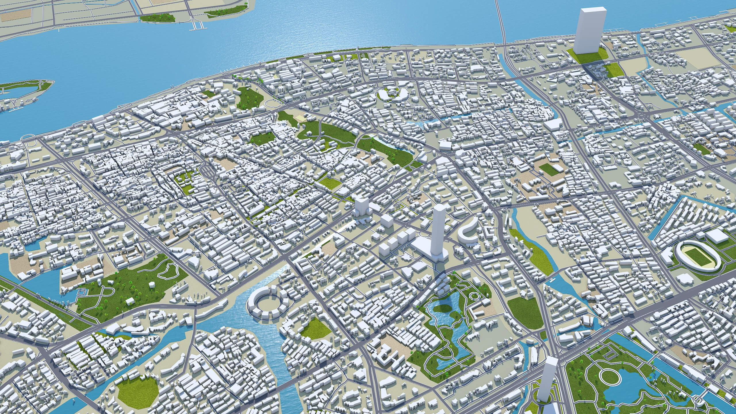 Wenzhou City Zhejiang China 3D Model 120km by 3dstudio