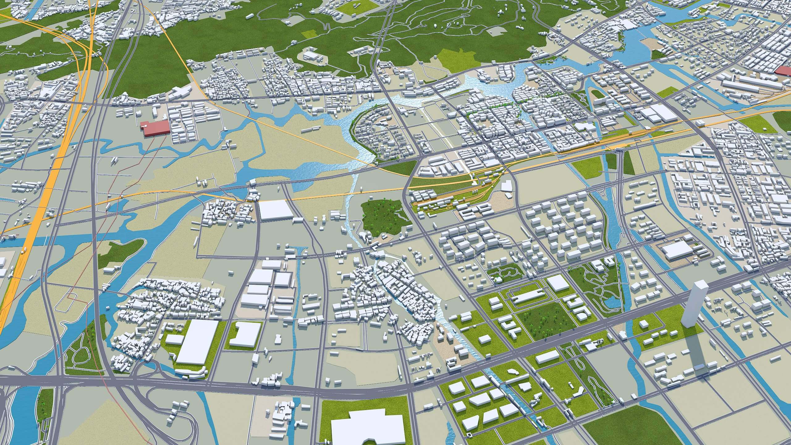 Wenzhou City Zhejiang China 3D Model 120km by 3dstudio