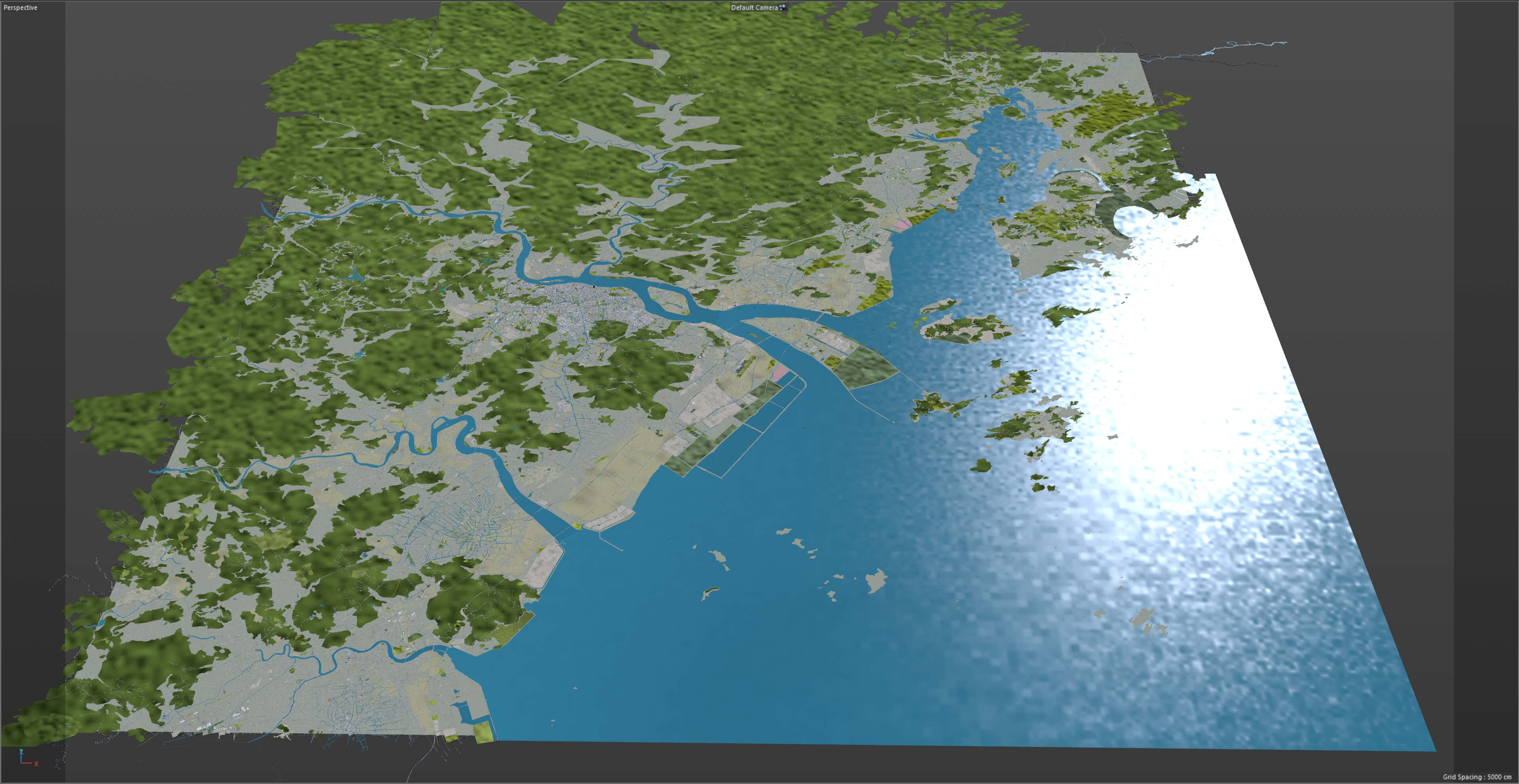 Wenzhou City Zhejiang China 3D Model 120km by 3dstudio
