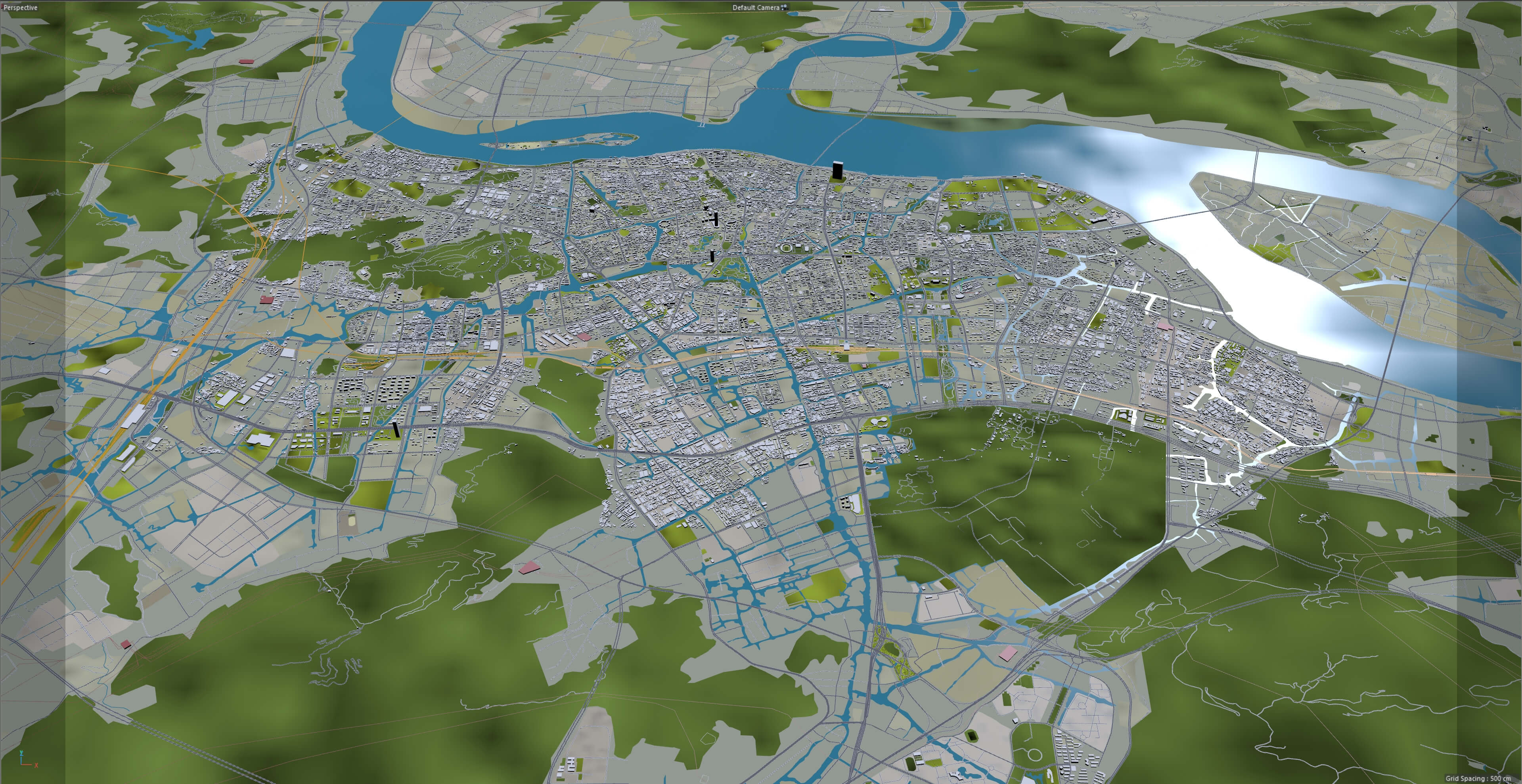 Wenzhou City Zhejiang China 3D Model 120km by 3dstudio