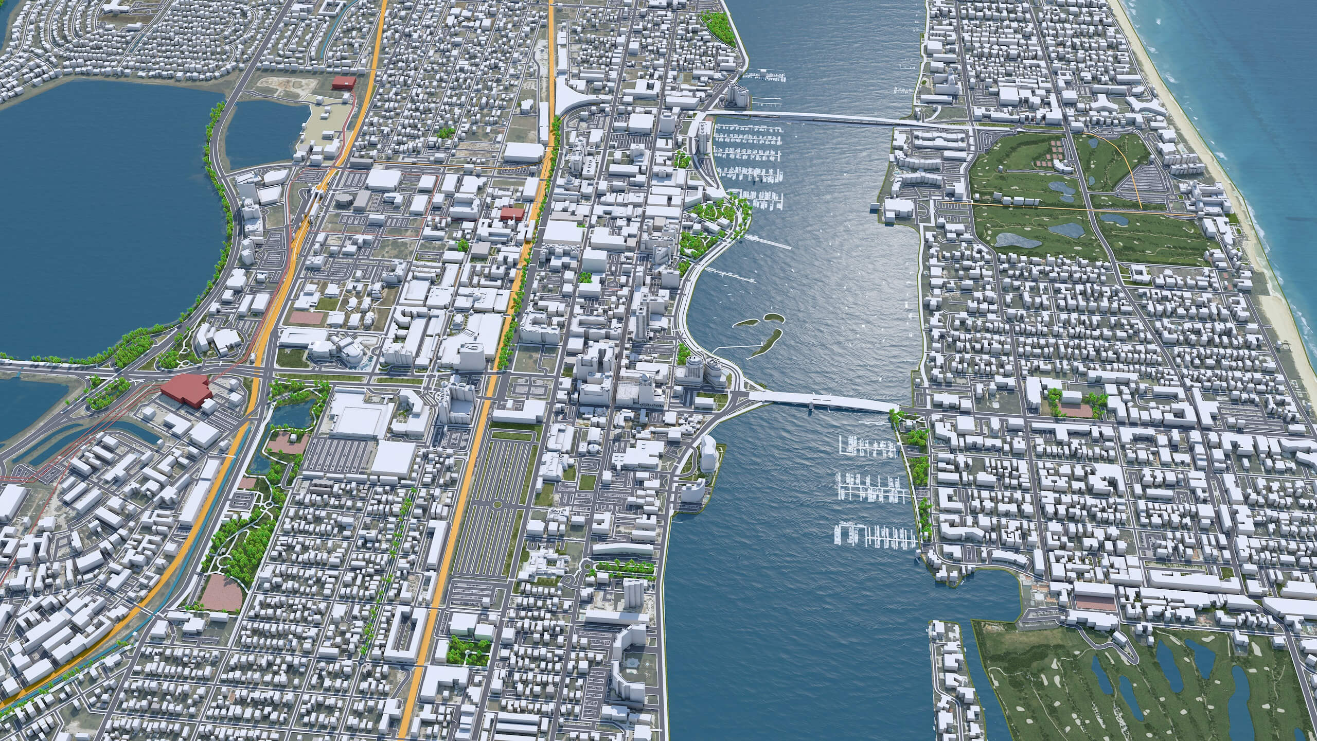 West Palm Beach Downtown Florida USA 6km - 3D Model by 3dstudio