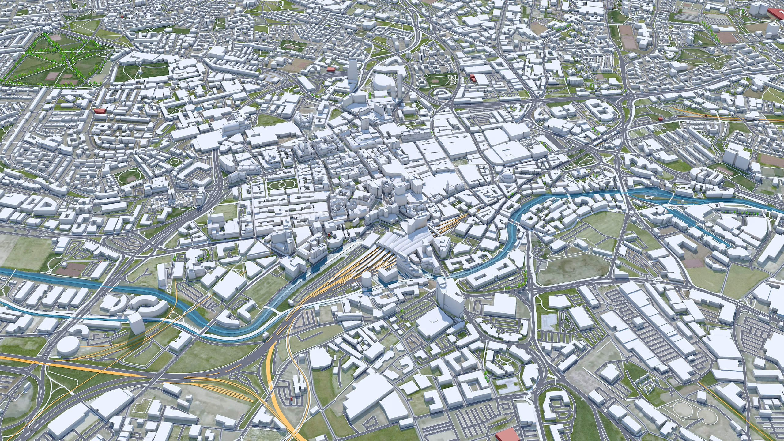 West Yorkshire City UK 3D Model 70km by 3dstudio