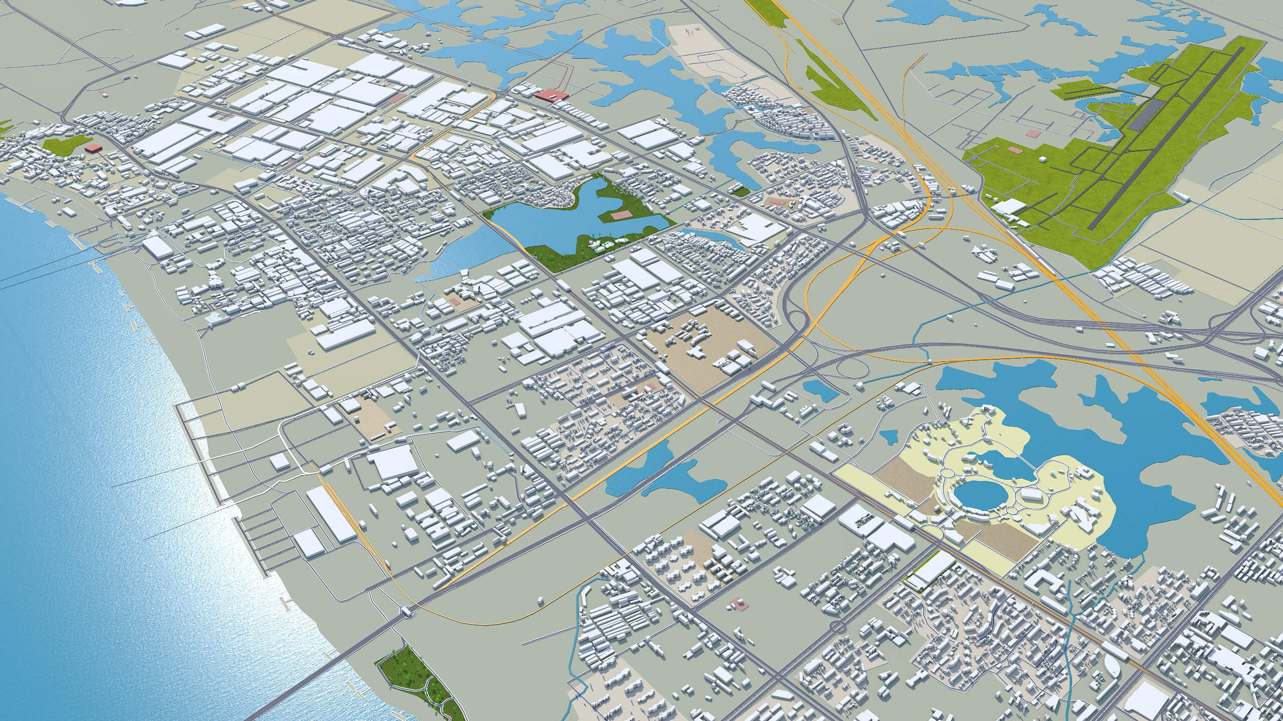 Wuhu City Anhui China 3D Model 40km by 3dstudio