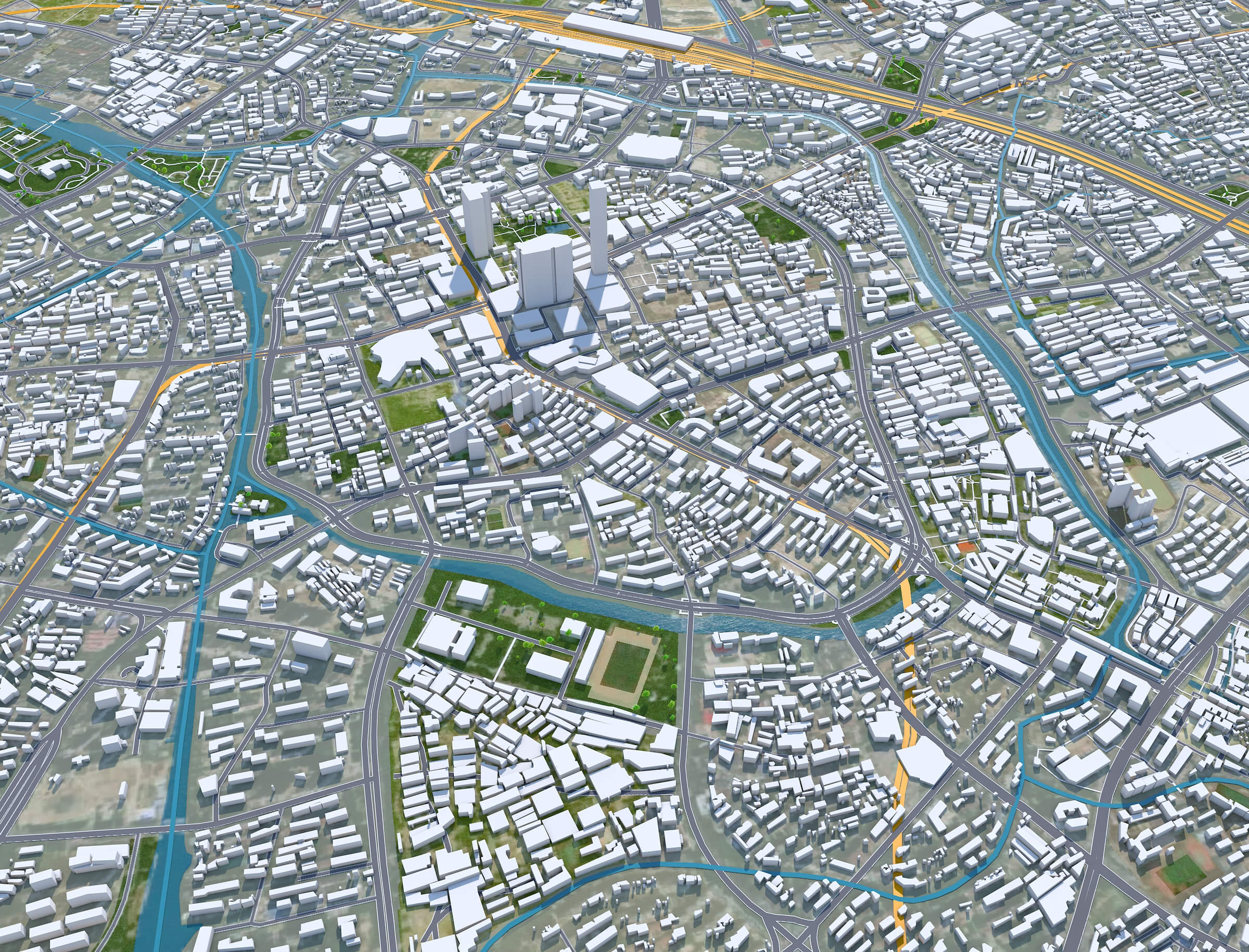 Wuxi City Jiangsu China 3D Model 70km by 3dstudio
