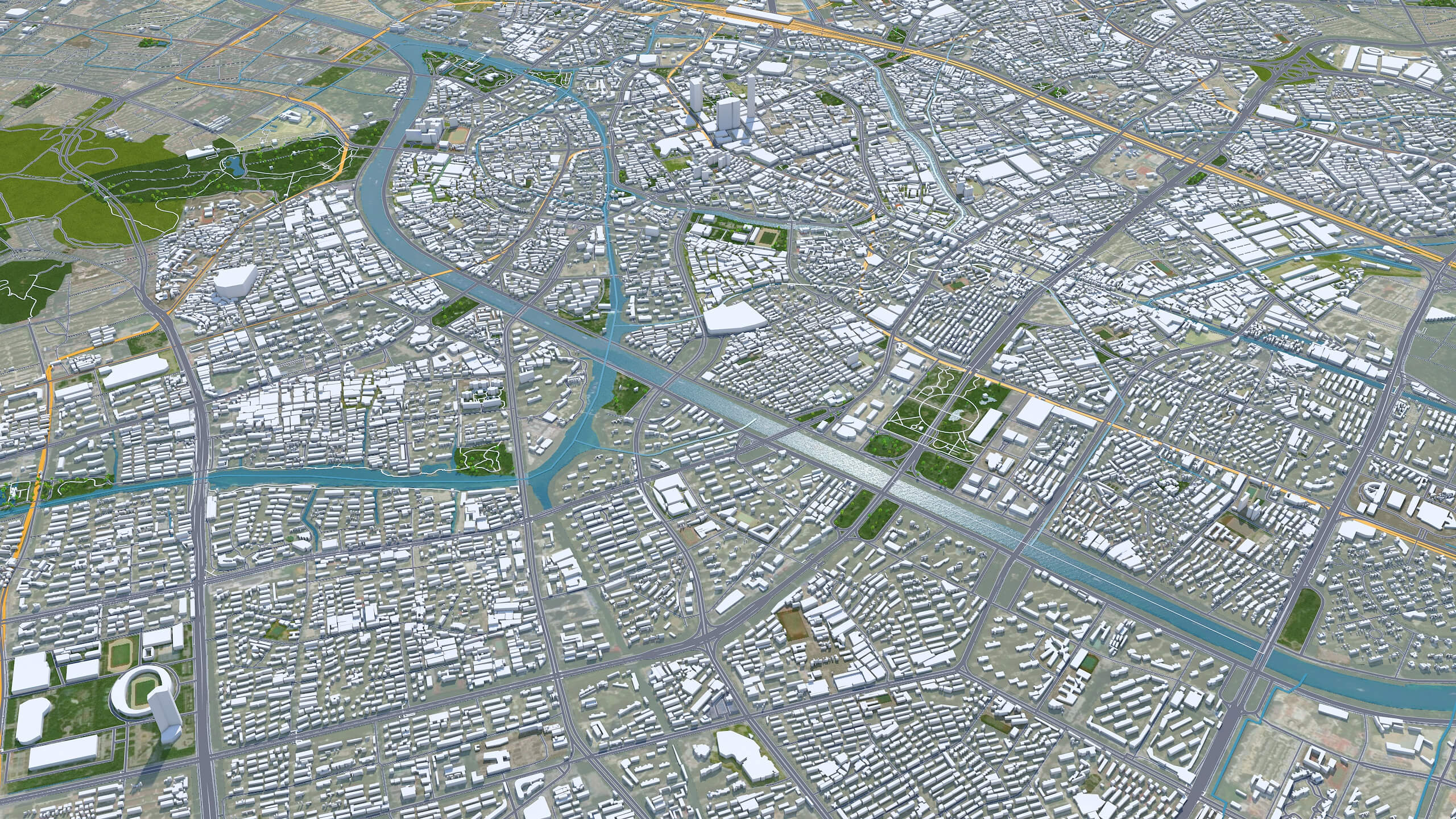 Wuxi City Jiangsu China 3D Model 70km by 3dstudio